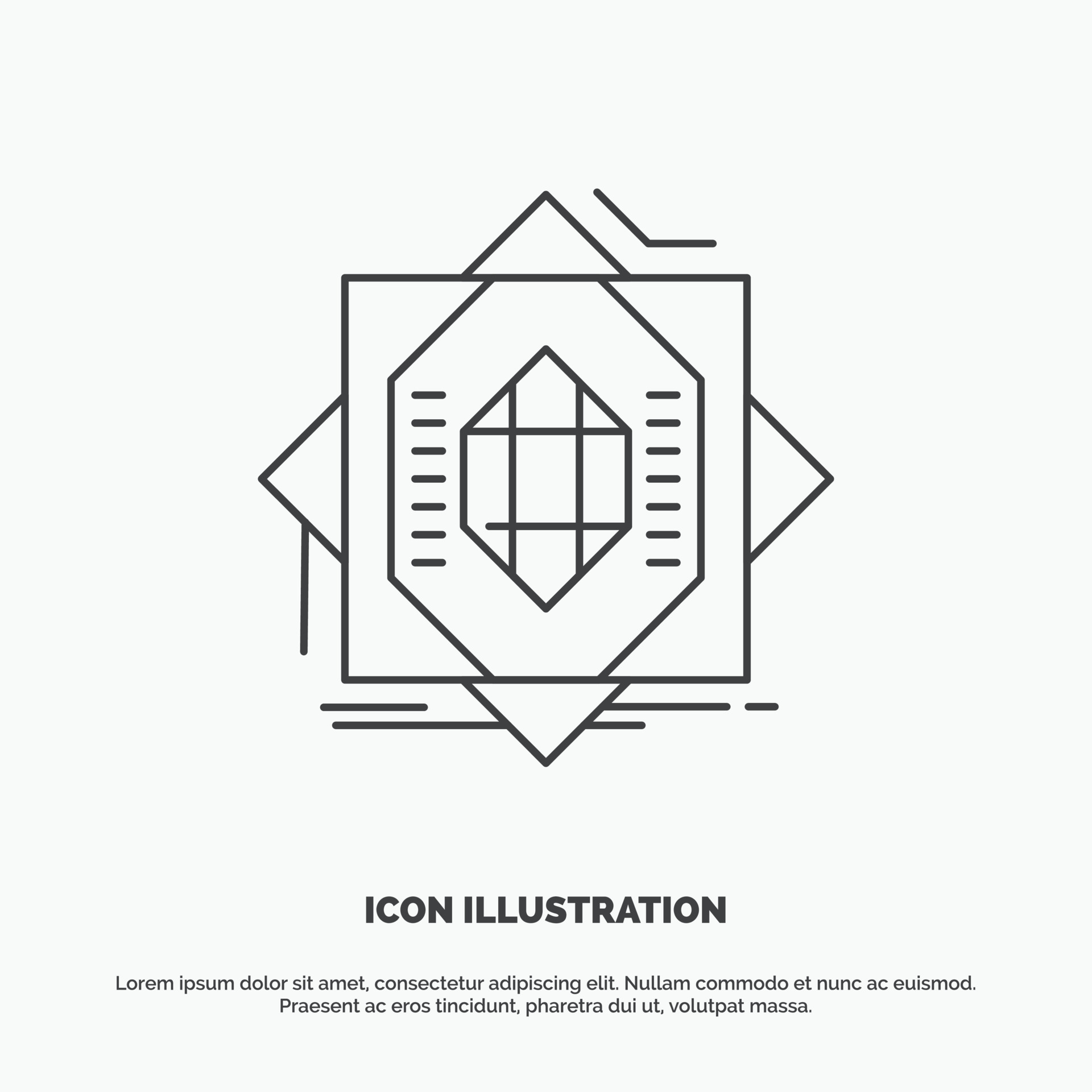 Abstract Core Fabrication Formation Forming Icon Line Vector Gray