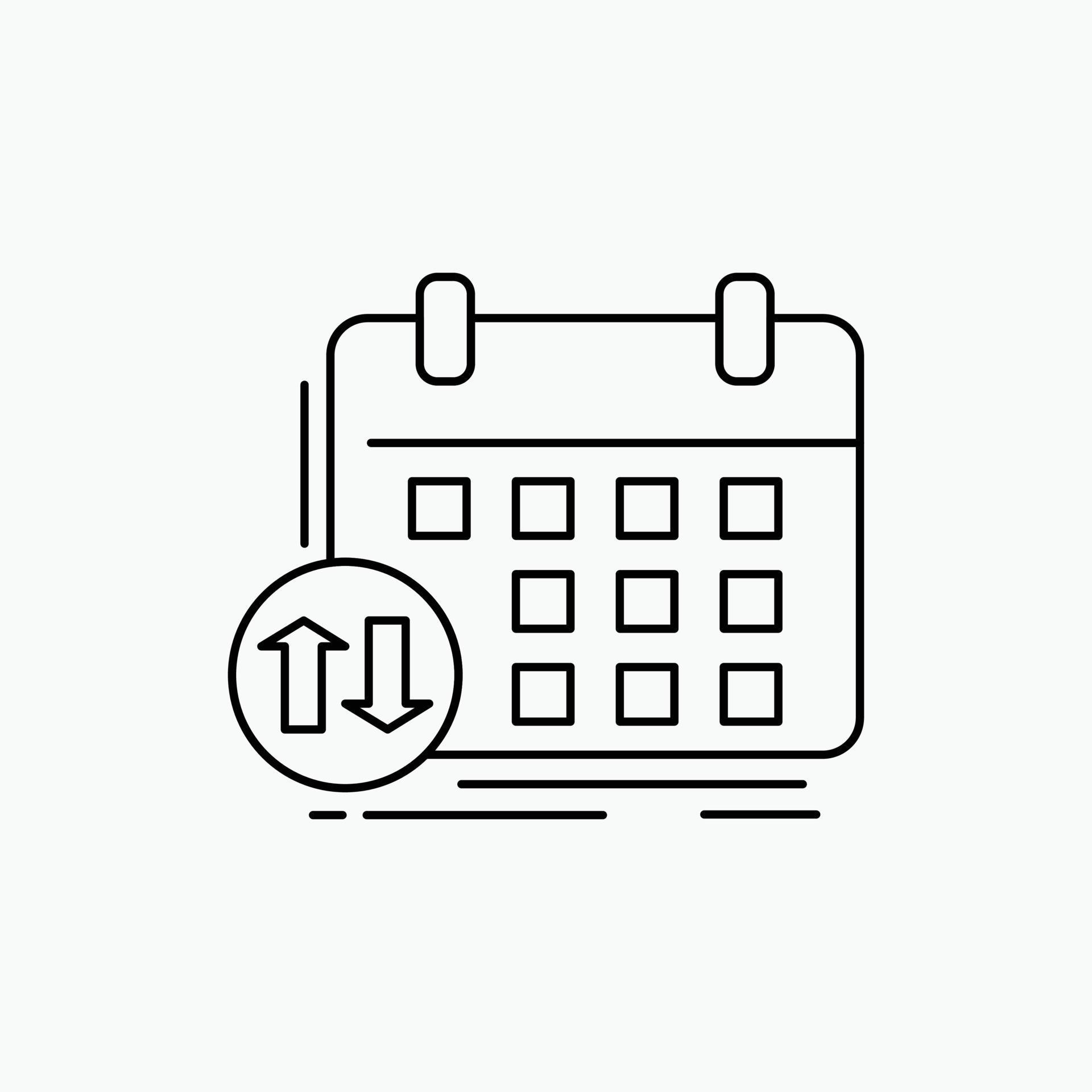 Schedule Classes Timetable Appointment Event Line Icon Vector