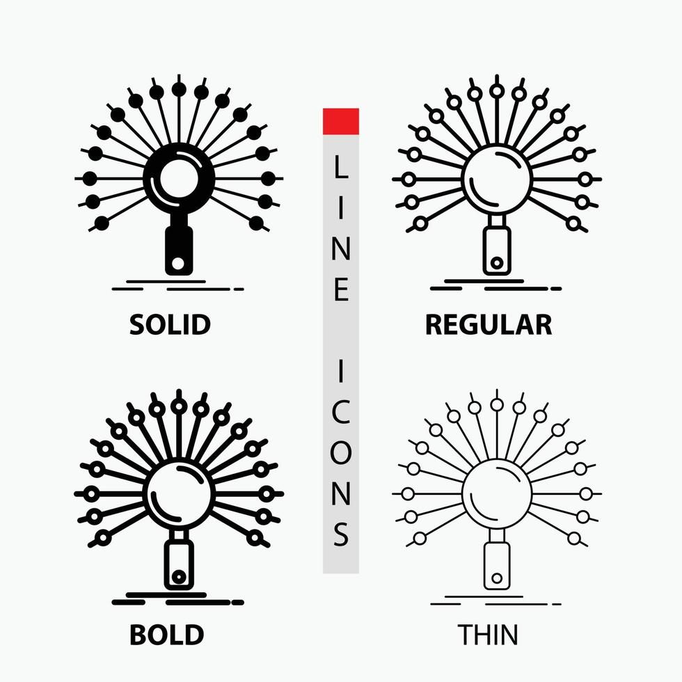 Data Information Informational Network Retrieval Icon In Thin Regular Bold Line And Glyph