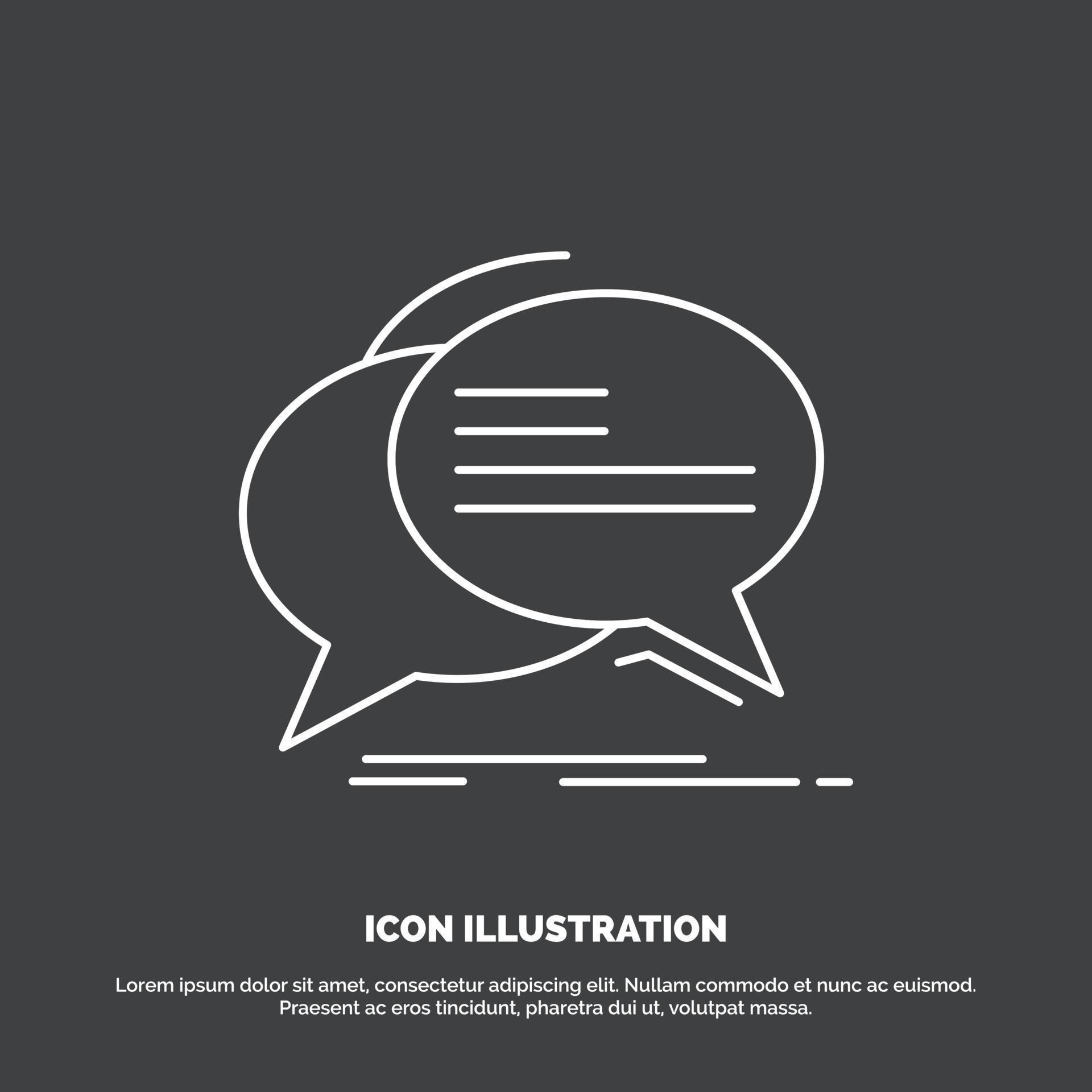 Bubble Chat Communication Speech Talk Icon Line Vector Symbol For Ui And Ux Website Or