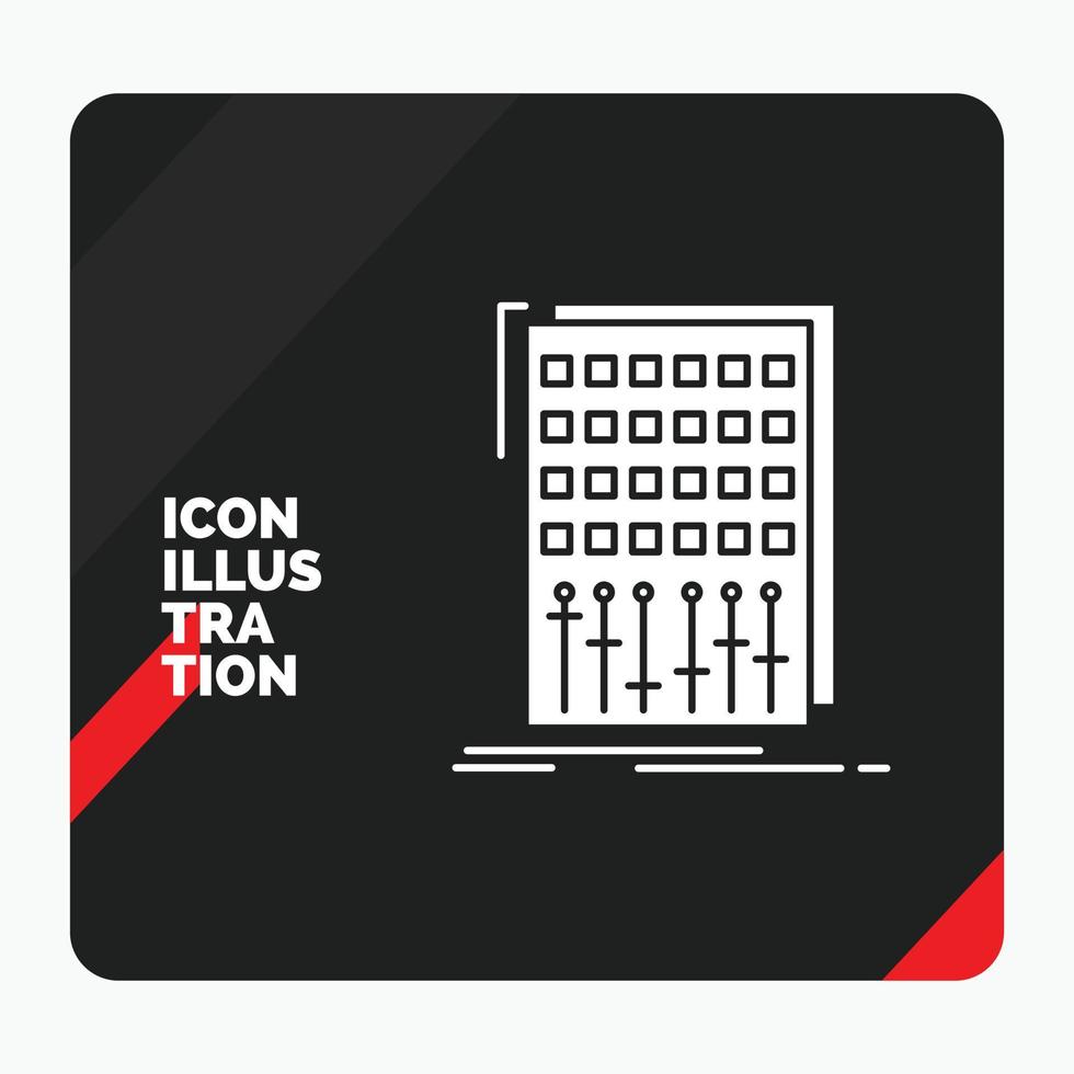 Red and Black Creative presentation Background for Audio. control. mix. mixer. studio Glyph Icon ...