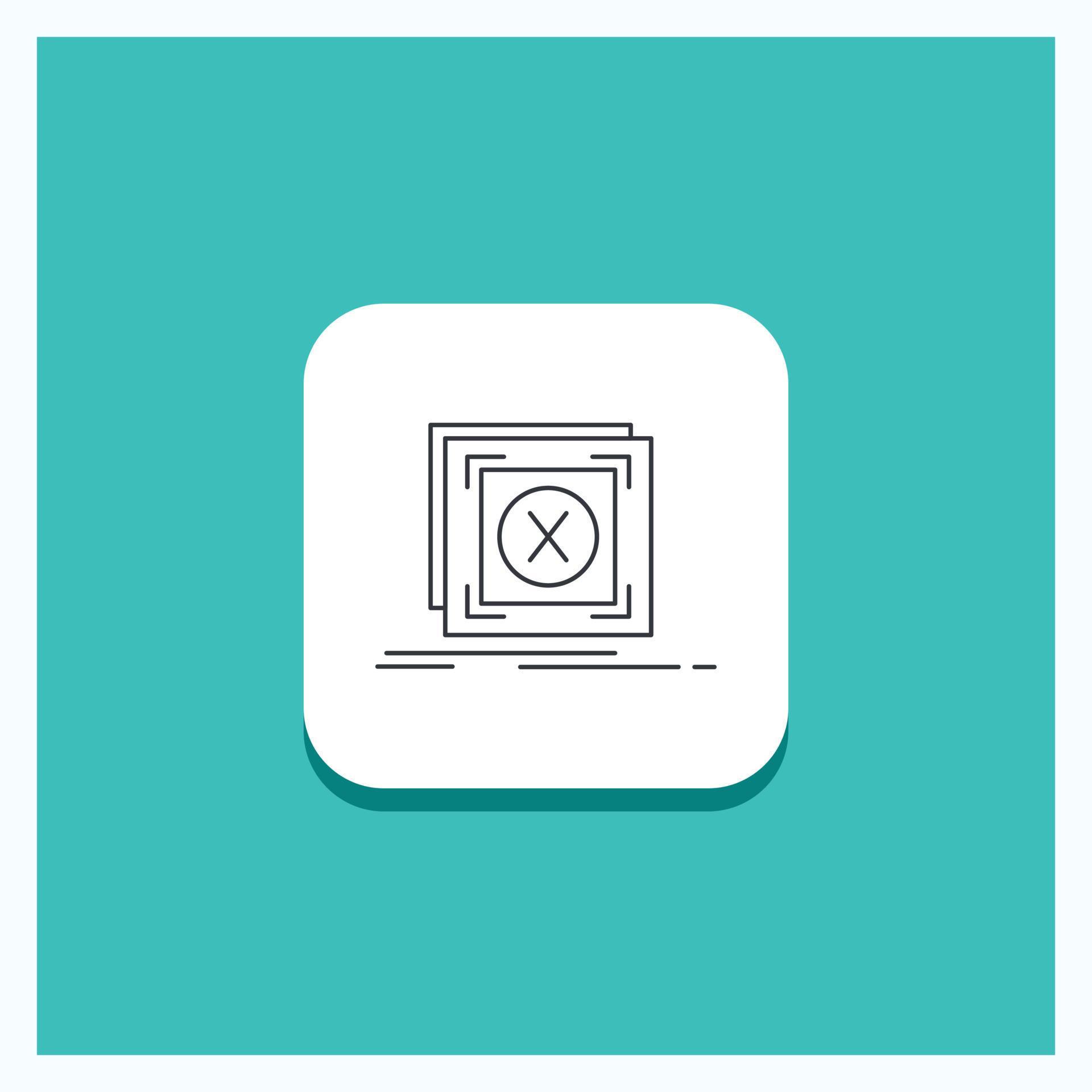 Round Button For Error Application Message Problem Server Line Icon Turquoise Background