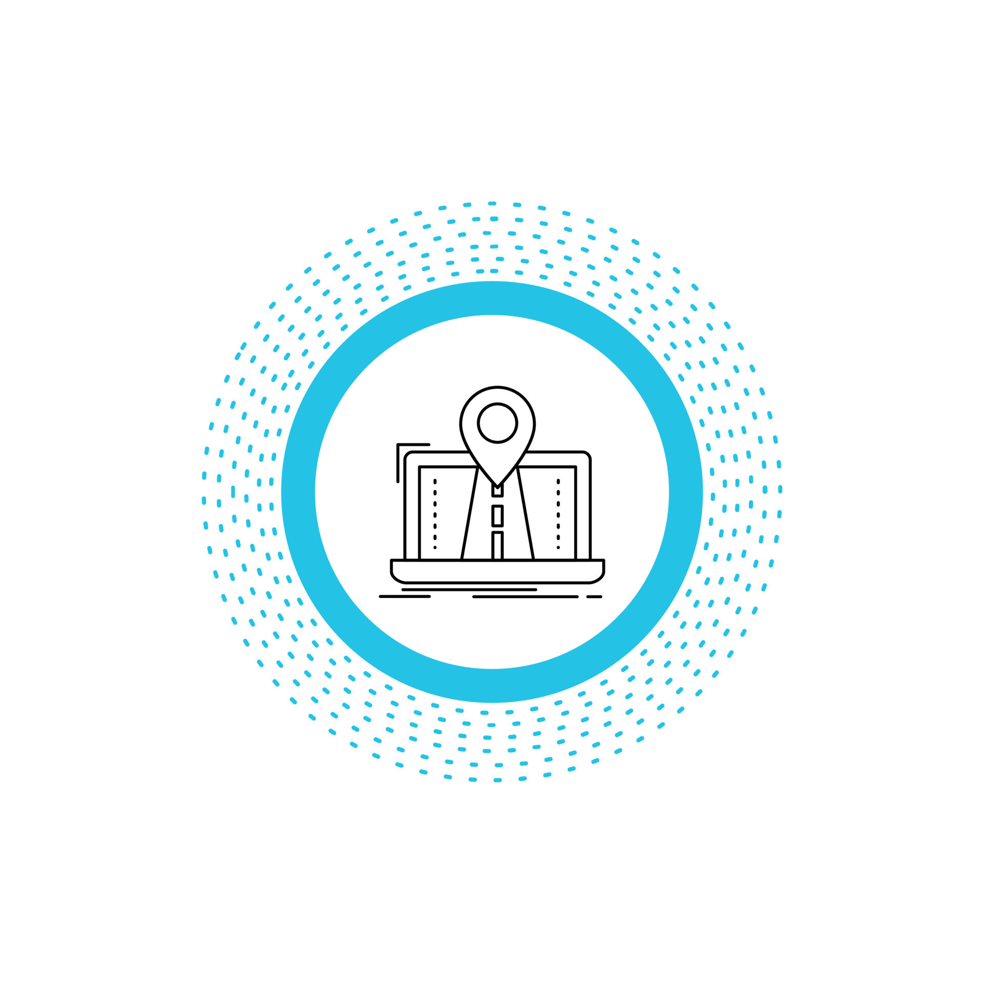 Navigation Map System Gps Route Line Icon Vector Isolated