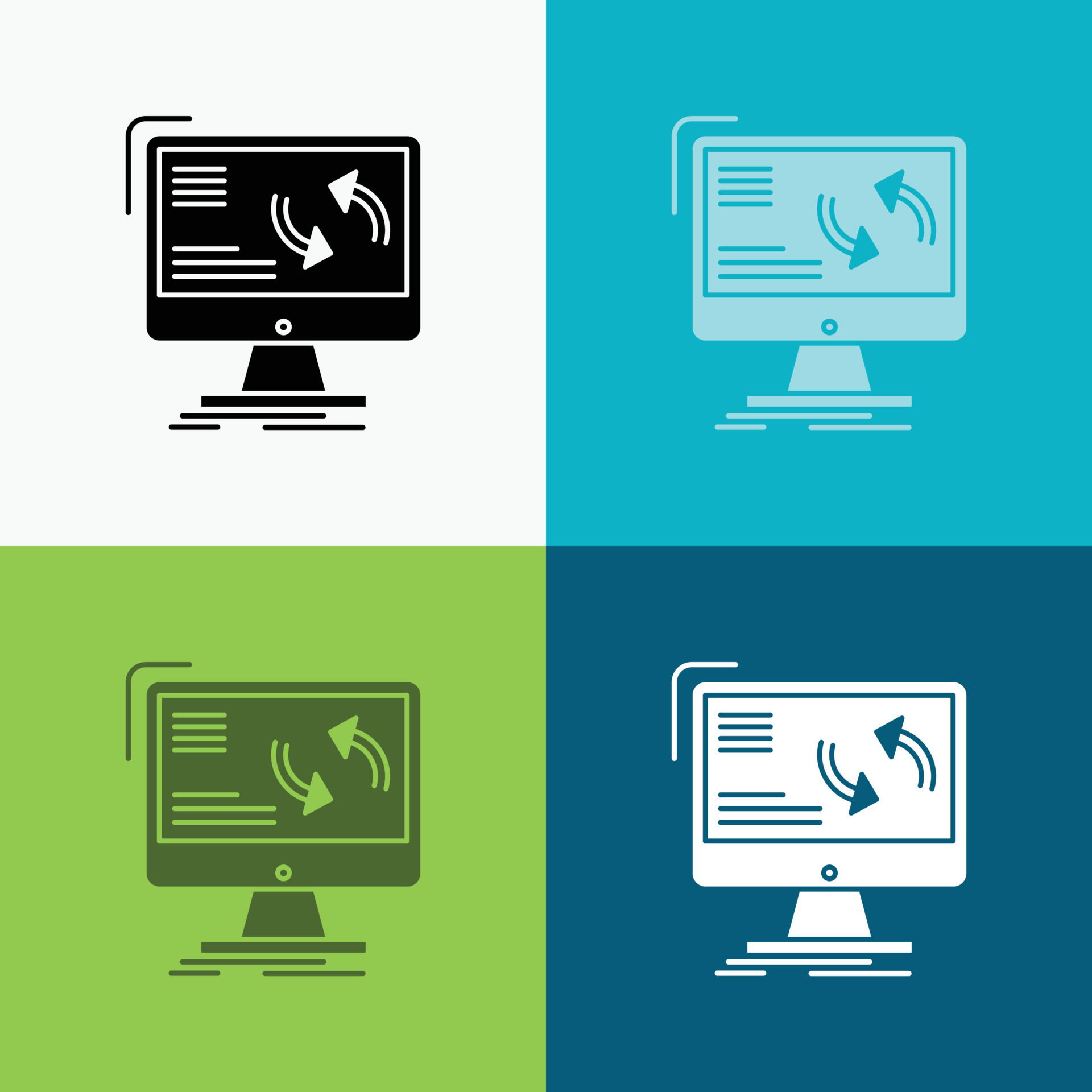 Synchronization Sync Information Data Computer Icon Over Various