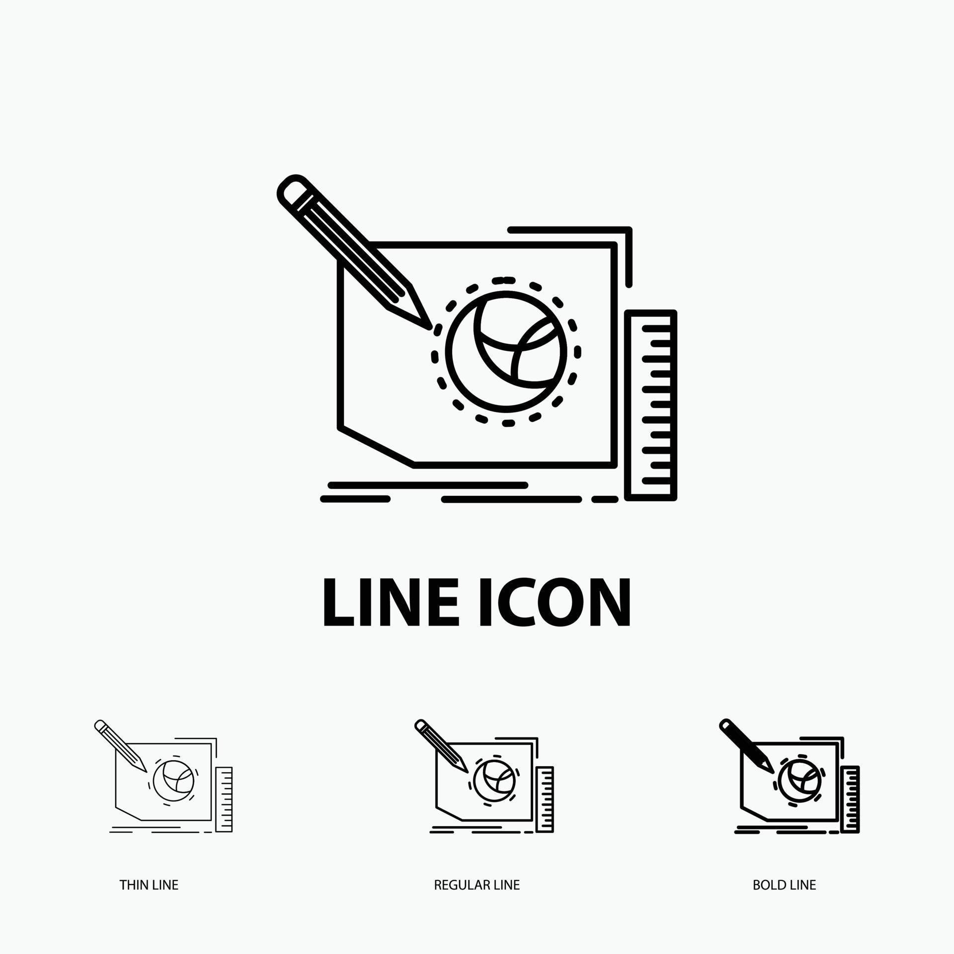 Content. design. frame. page. text Icon in Thin. Regular and Bold Line Style. Vector ...