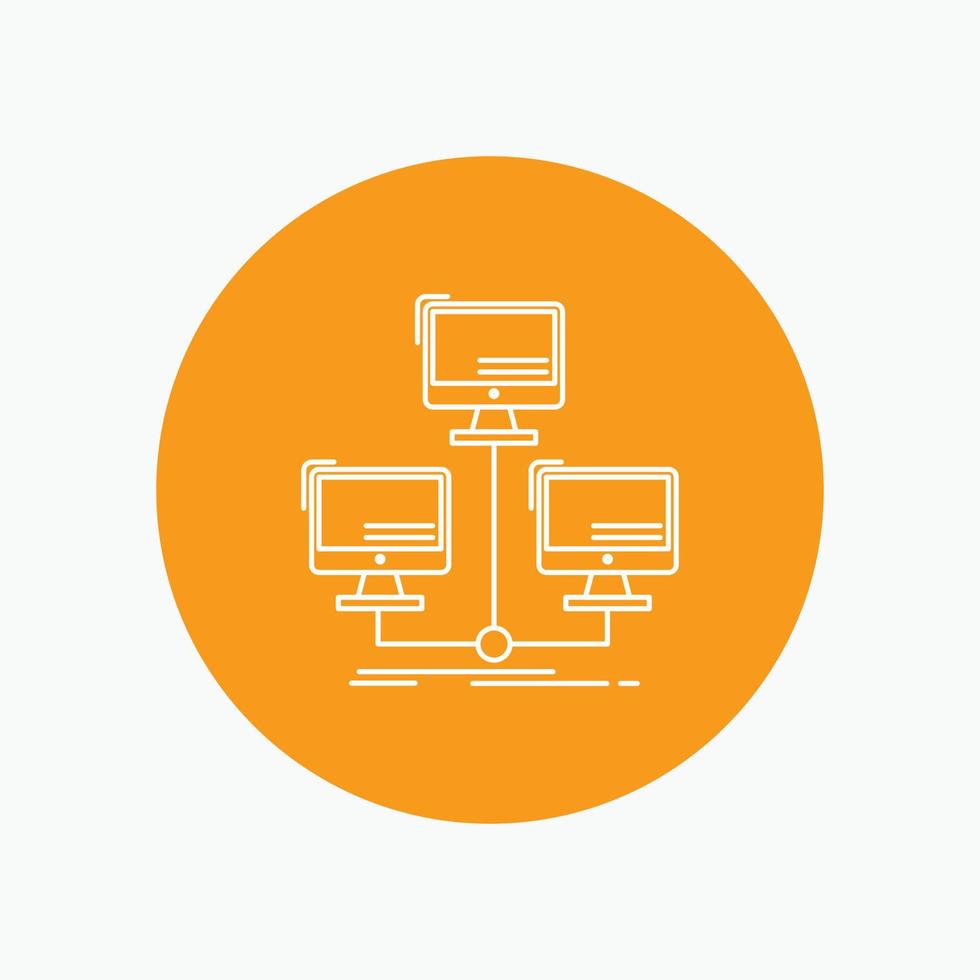 Database Distributed Connection Network Computer White Line Icon In 1142