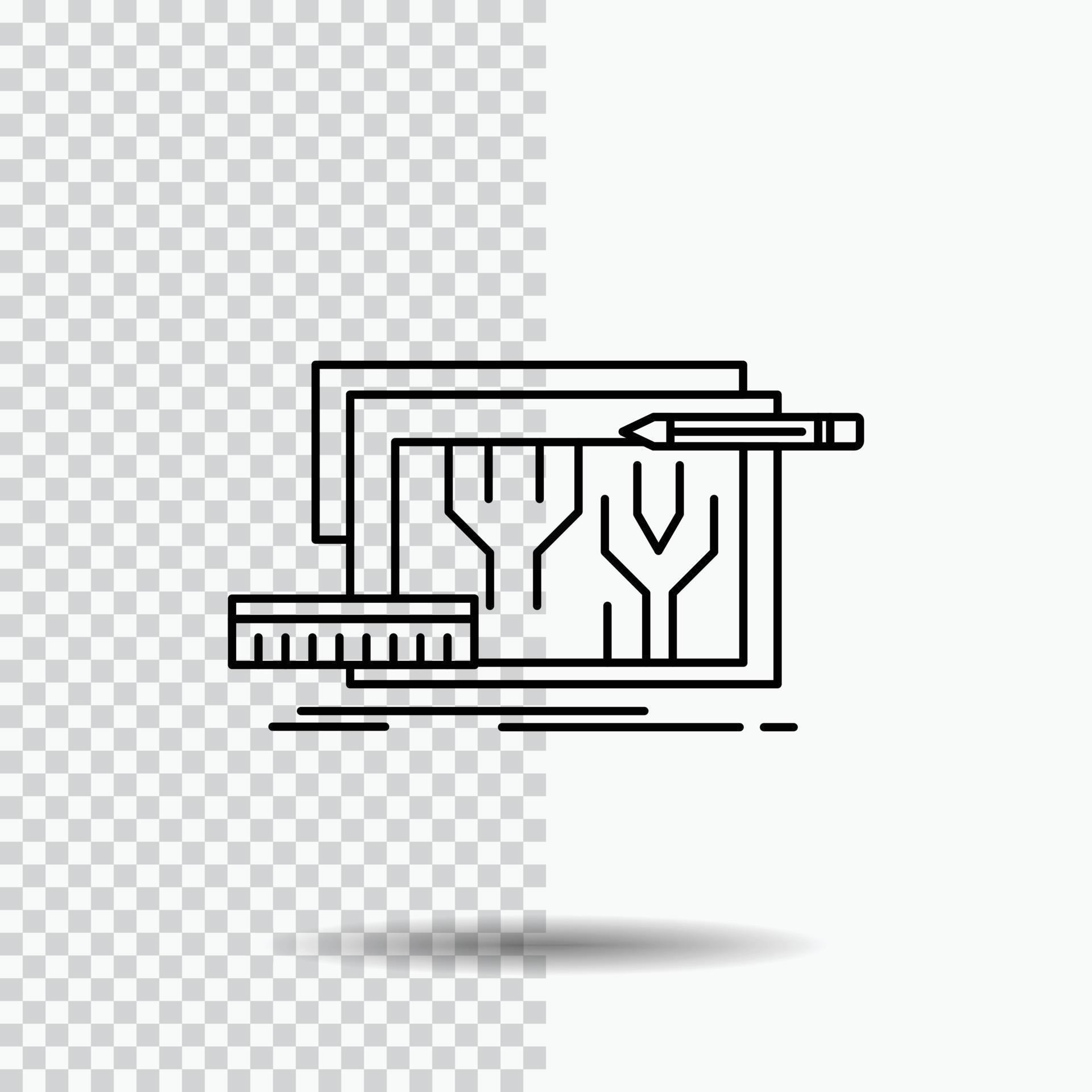 Architecture Blueprint Circuit Design Engineering Line Icon On