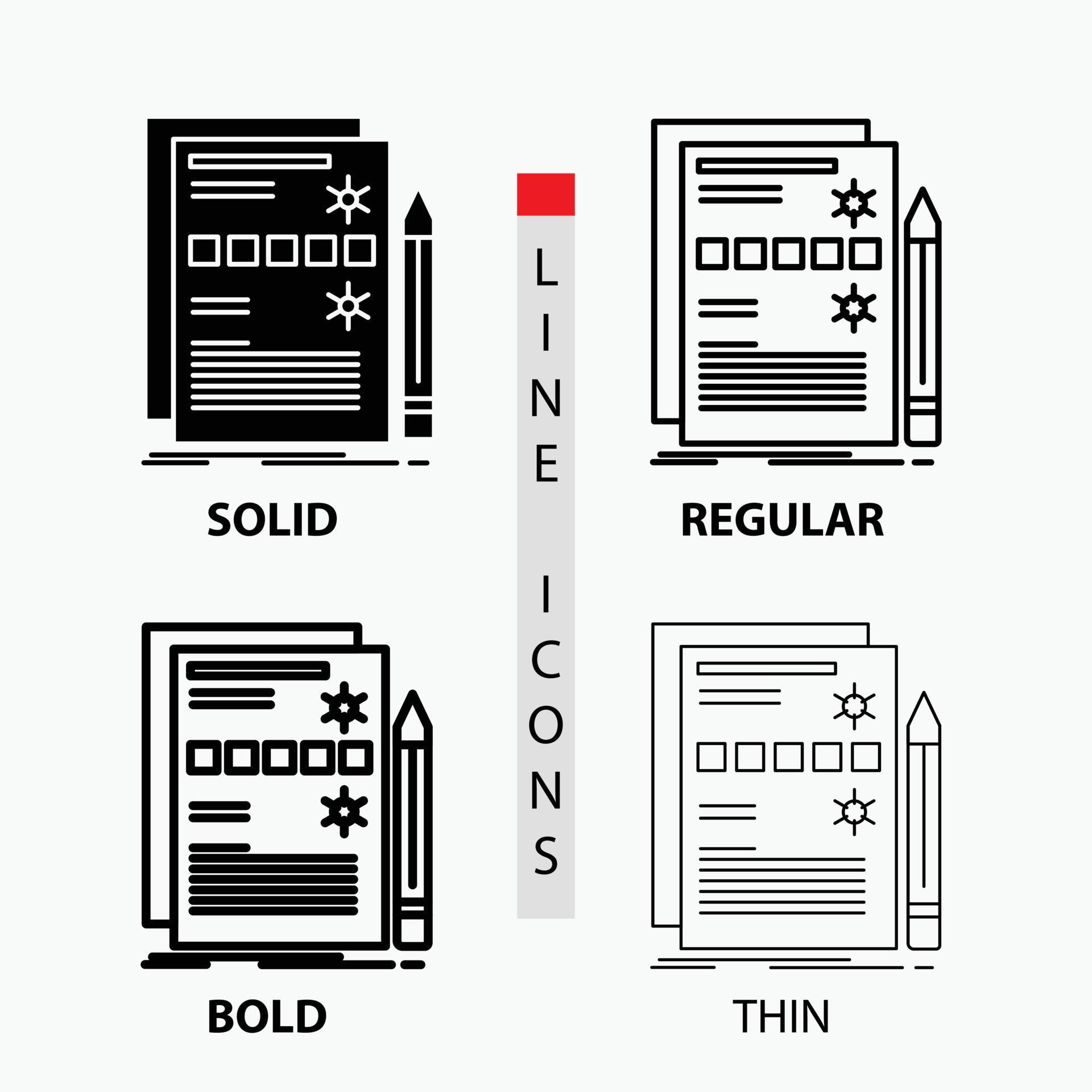 Component Data Design Hardware System Icon In Thin Regular Bold Line And Glyph Style