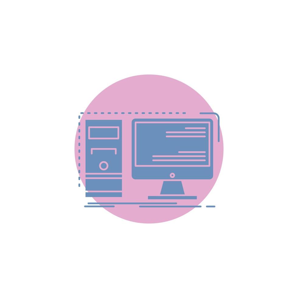 Computer. desktop. hardware. workstation. System Glyph Icon. 13046006 ...