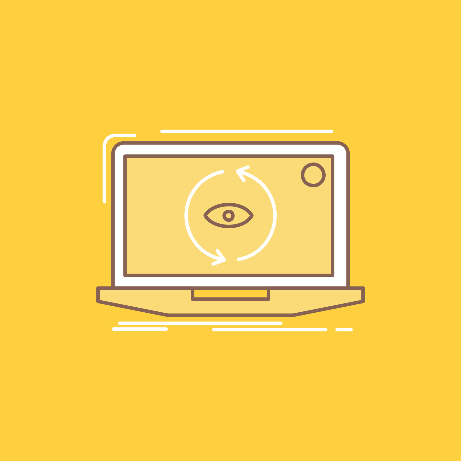 App Application New Software Update Flat Line Filled Icon Beautiful Logo Button Over Yellow