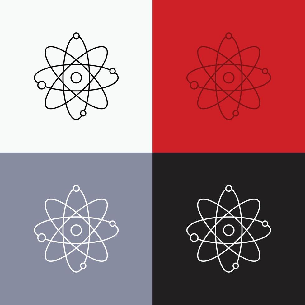 Atom Nuclear Molecule Chemistry Science Icon Over Various Background Line Style Design
