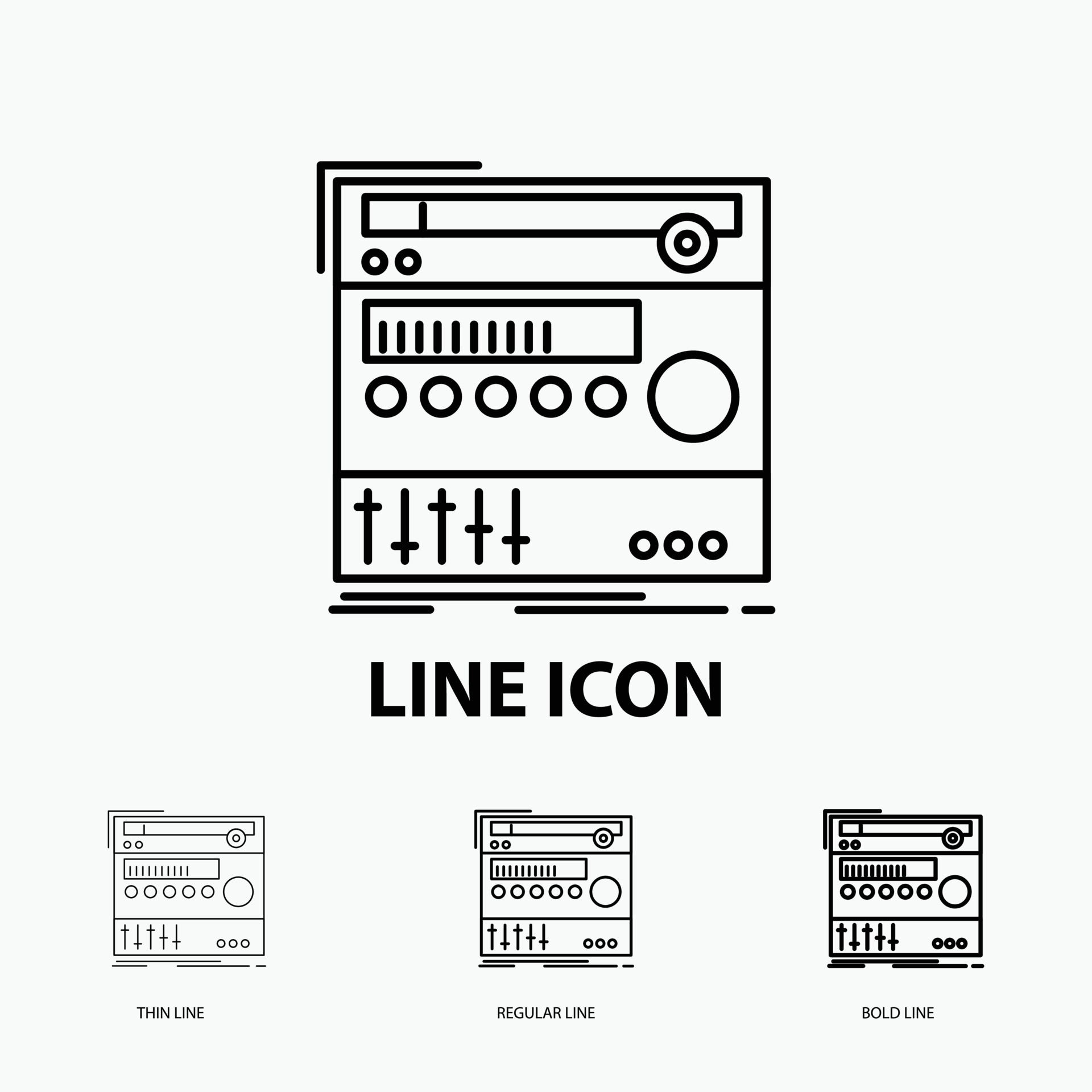 rack. component. module. sound. studio Icon in Thin. Regular and Bold Line Style. Vector ...