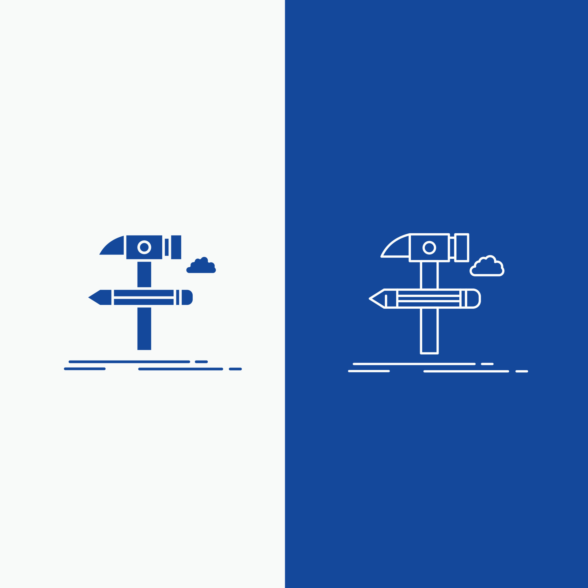 Build Design Develop Tool Tools Line And Glyph Web Button In Blue