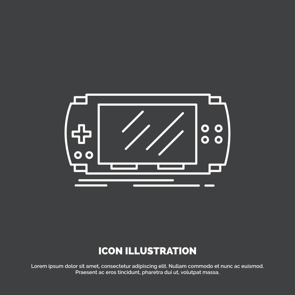 Console Device Game Gaming Psp Icon Line Vector Symbol For Ui And