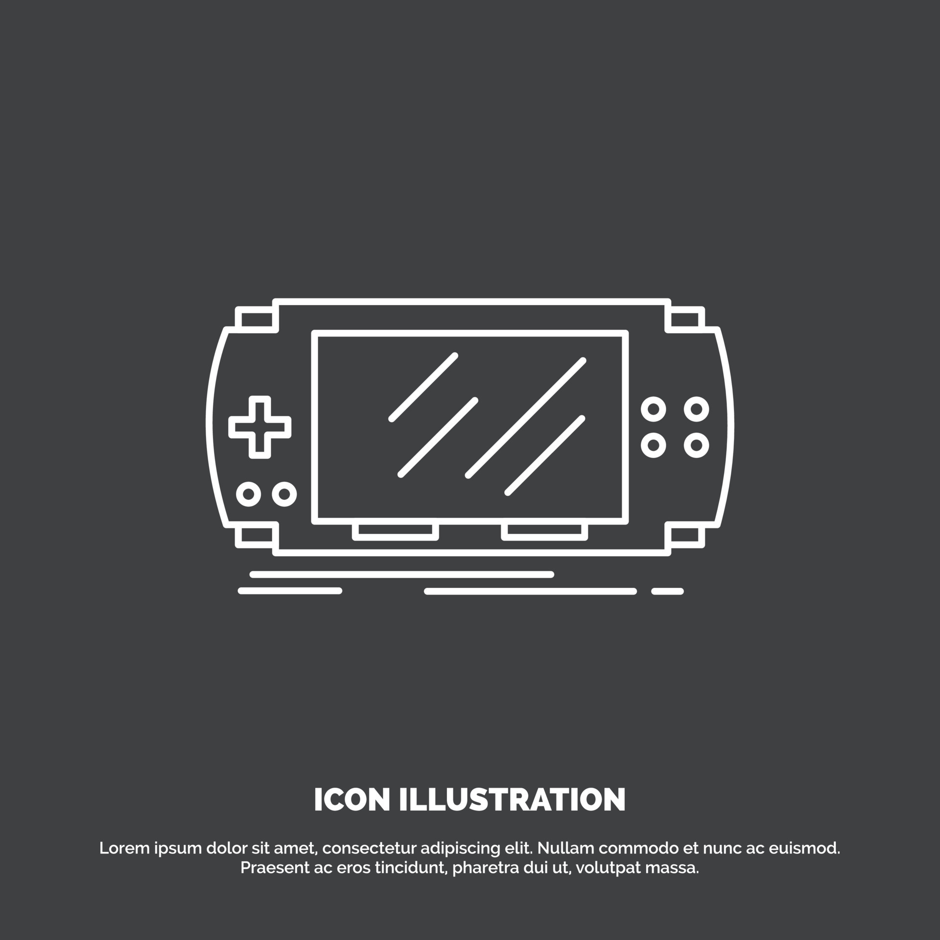 Console Device Game Gaming Psp Icon Line Vector Symbol For Ui And