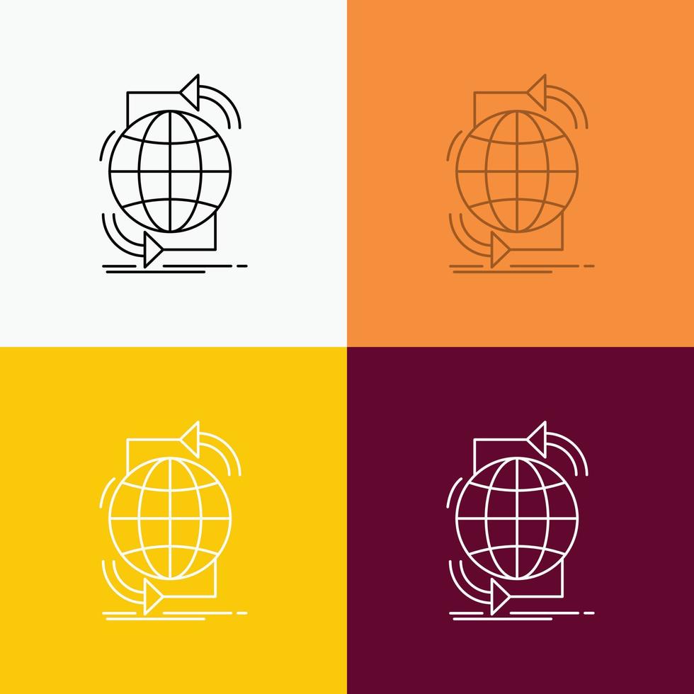 Connectivity. global. internet. network. web Icon Over Various Background. Line style design ...