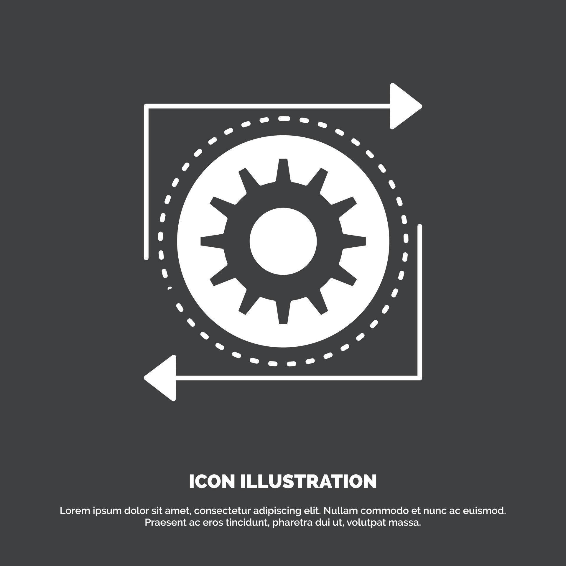 Business. gear. management. operation. process Icon. glyph vector symbol for UI and UX. website ...