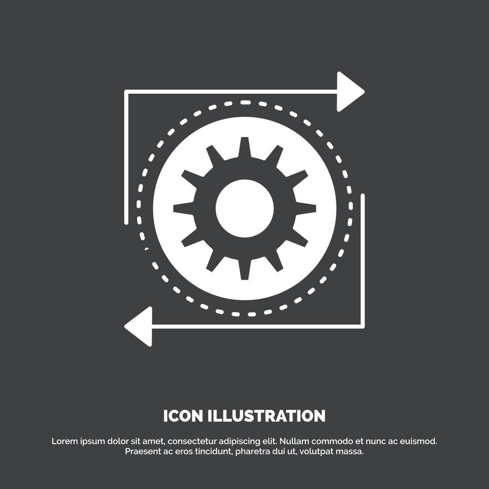 Business. gear. management. operation. process Icon. glyph vector symbol for UI and UX. website ...