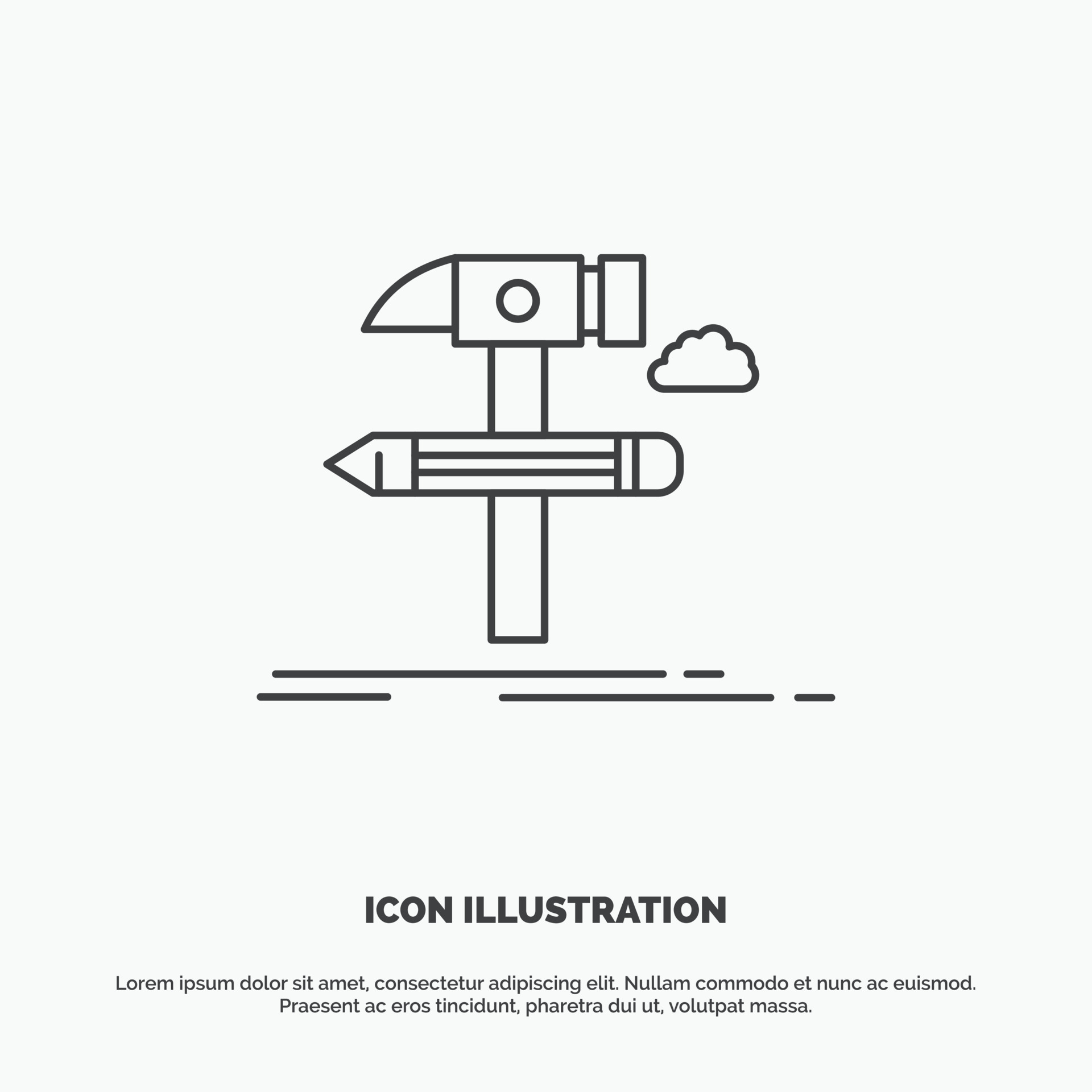 Build Design Develop Tool Tools Icon Line Vector Gray Symbol For Ui And Ux Website Or