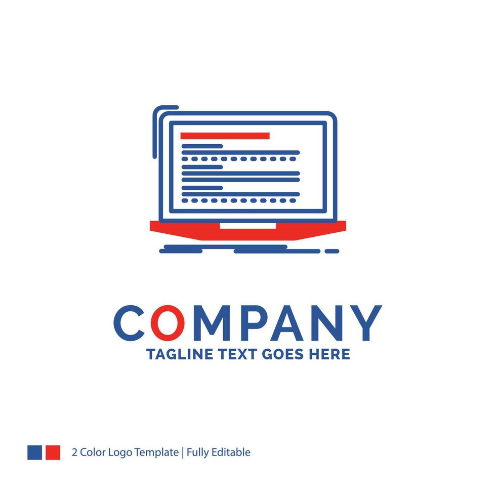 Company Name Logo Design For Code. coding. computer. monoblock. laptop ...