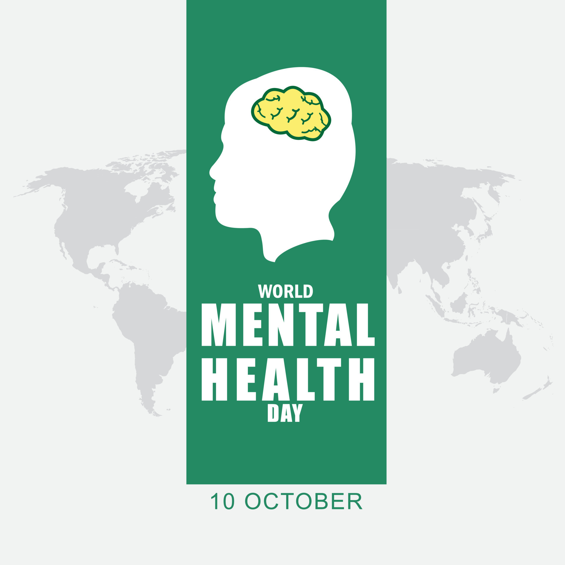 World Mental Health Day Vector Illustration Simple And Elegant Design