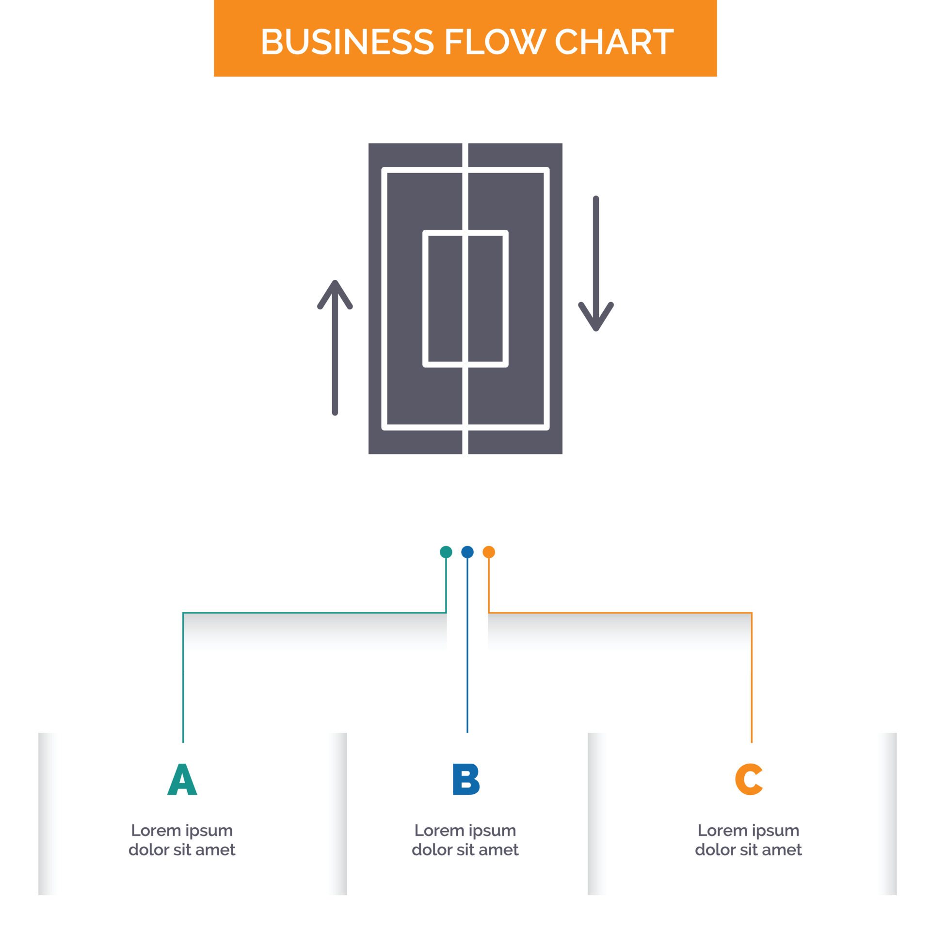 Sync Synchronization Data Phone Smartphone Business Flow Chart Design With 3 Steps Glyph