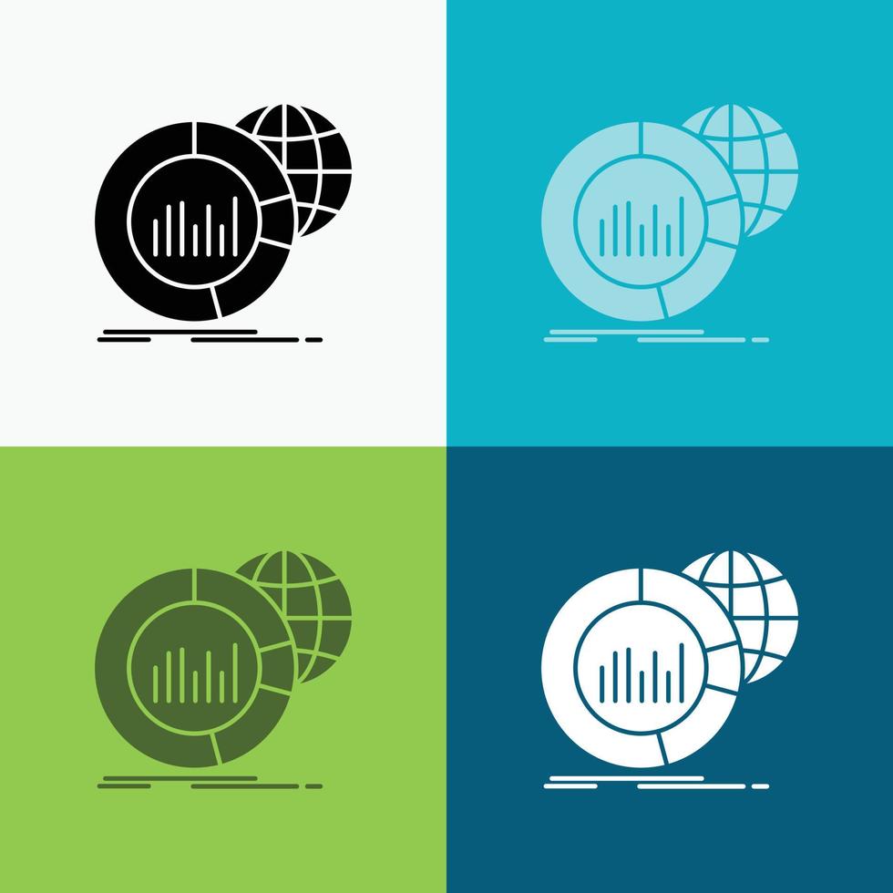 Big. chart. data. world. infographic Icon Over Various Background. glyph style design. designed ...