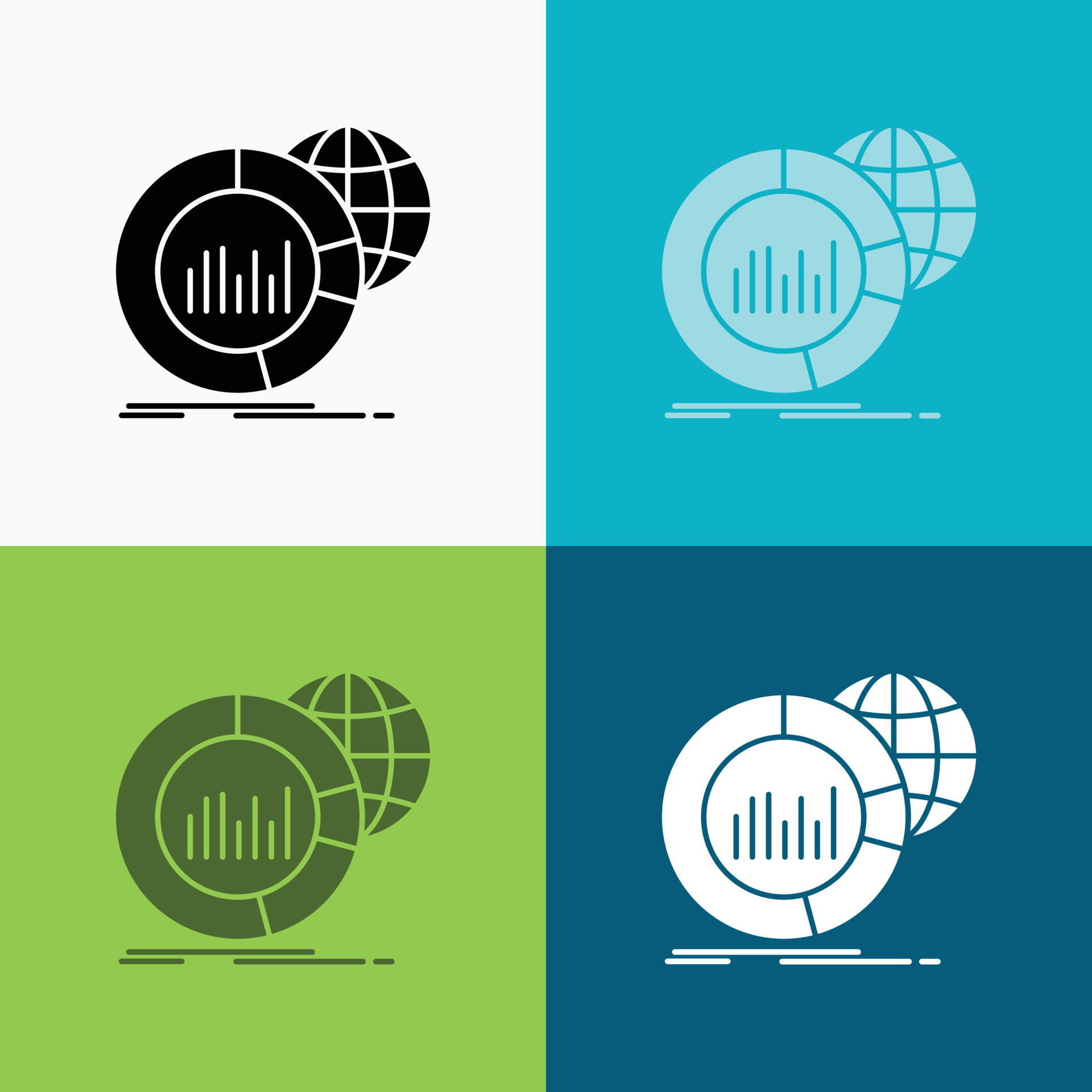 Big. chart. data. world. infographic Icon Over Various Background. glyph style design. designed ...
