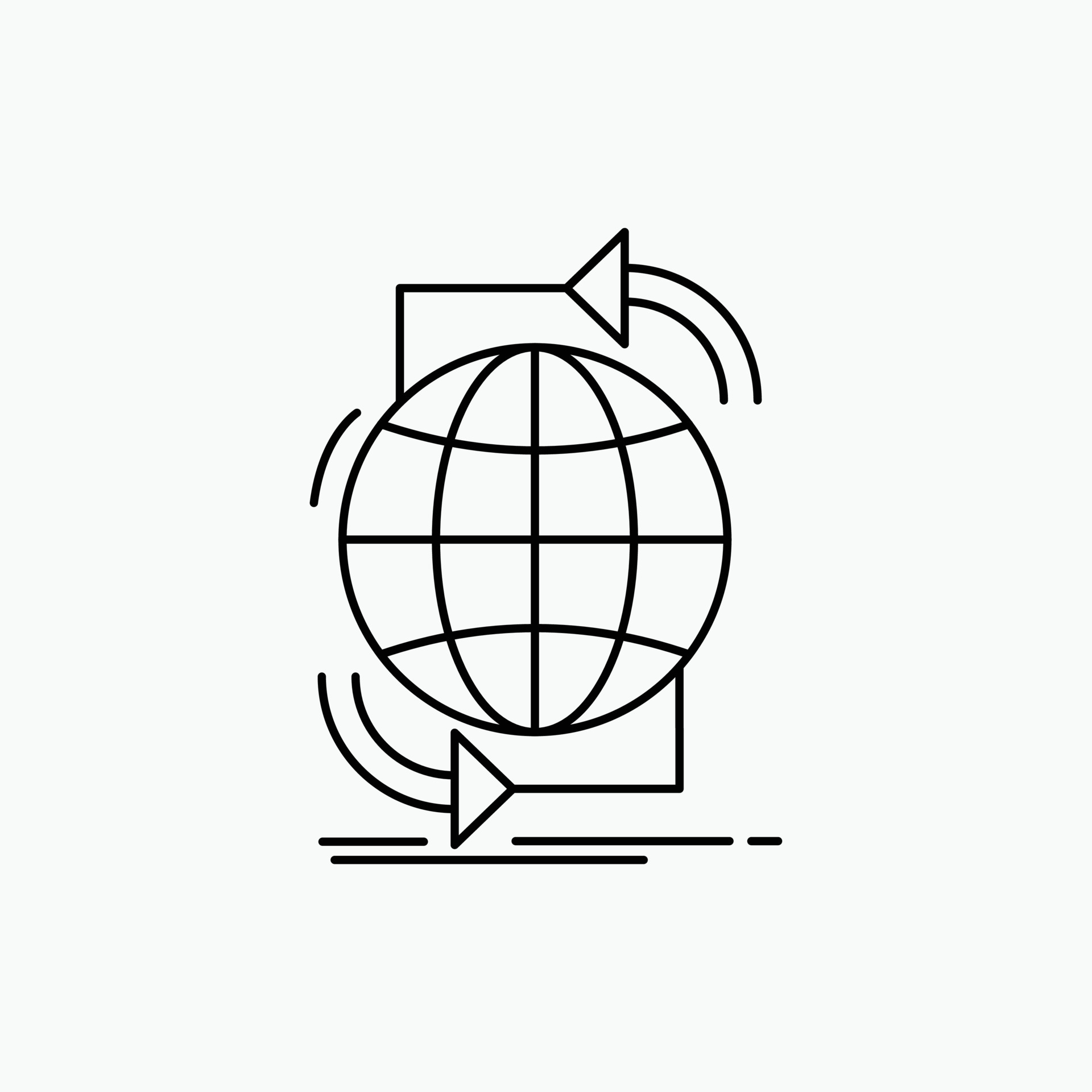Connectivity Global Internet Network Web Line Icon Vector Isolated