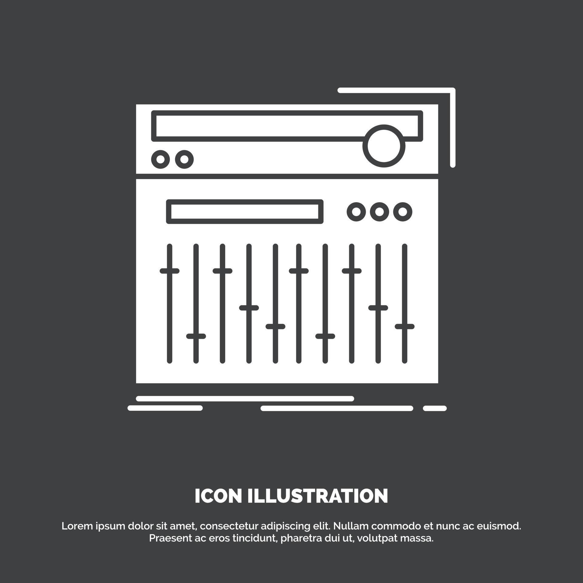 Control. controller. midi. studio. sound Icon. glyph vector symbol for UI and UX. website or ...