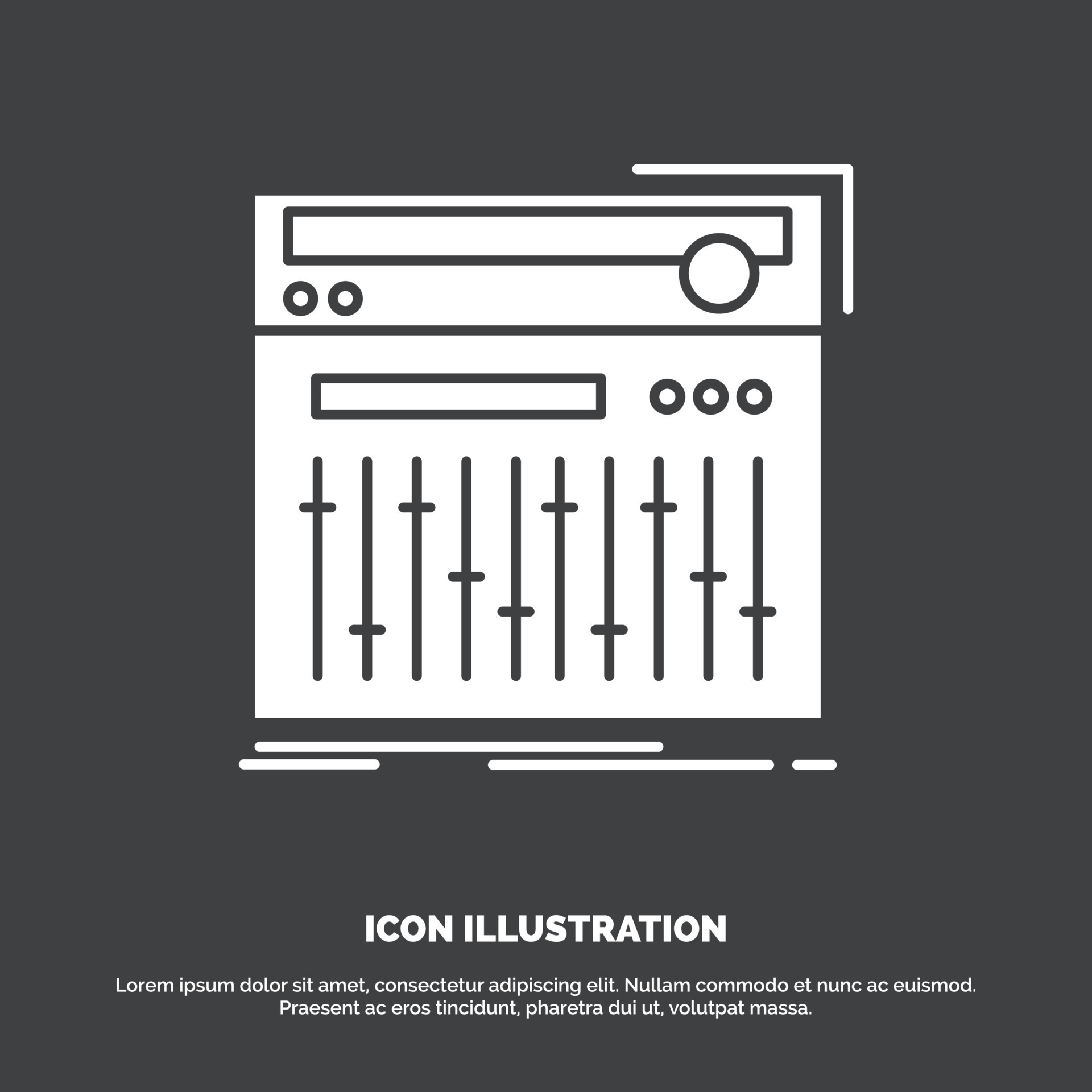 Control. controller. midi. studio. sound Icon. glyph vector symbol for UI and UX. website or ...