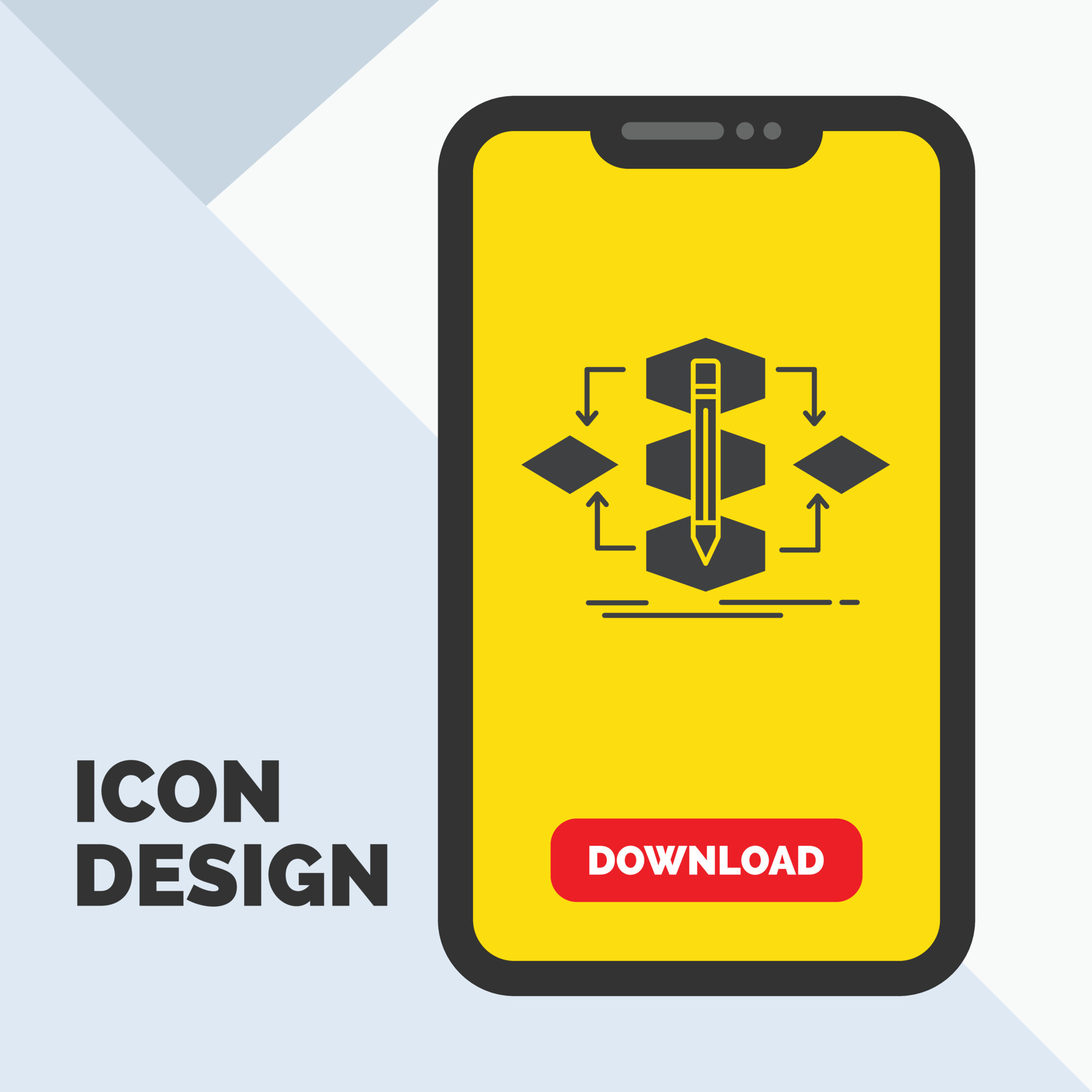 Algorithm Design Method Model Process Glyph Icon In Mobile For Download Page Yellow