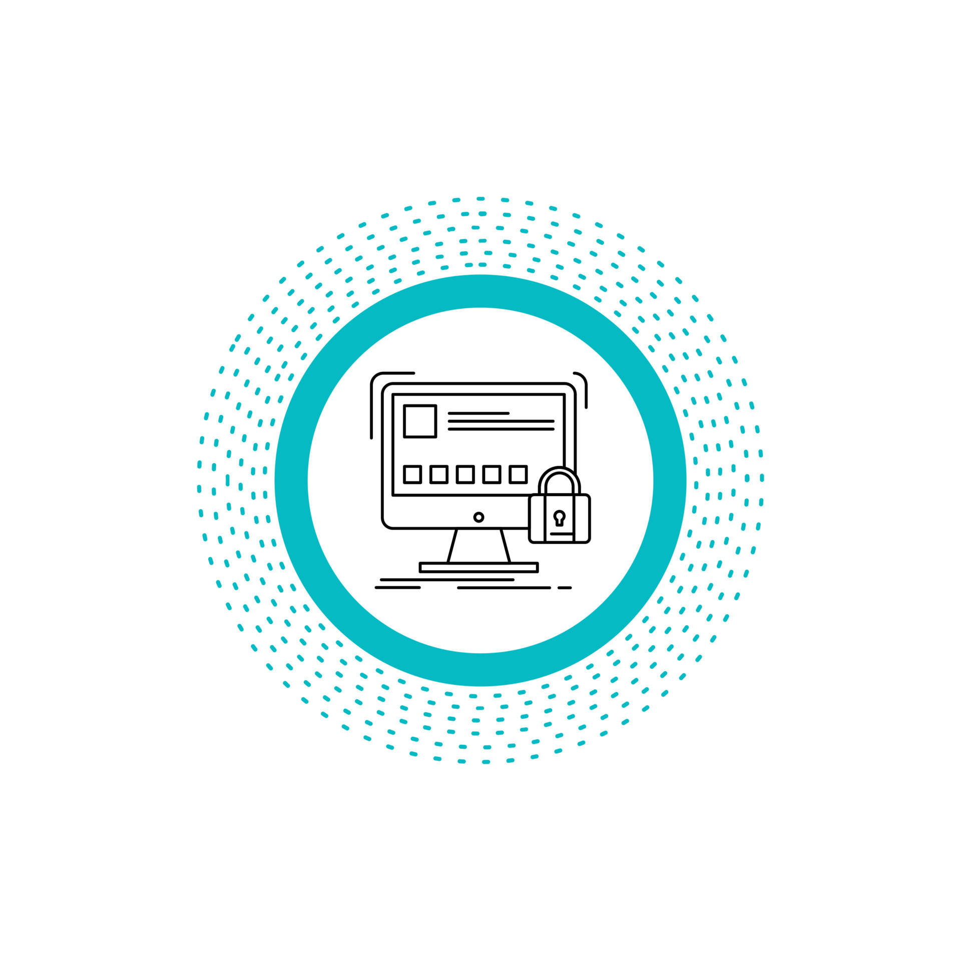 Protect Protection Lock Safety Secure Line Icon Vector Isolated