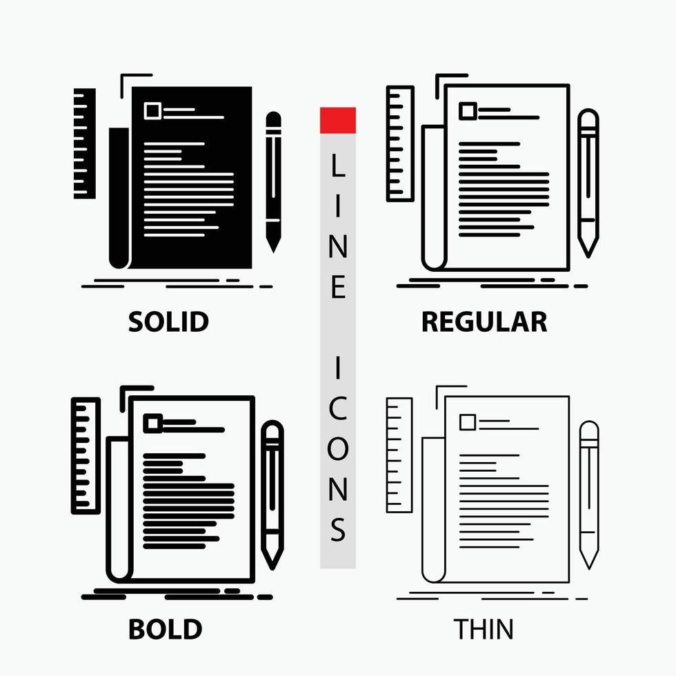 Code Coding File Programming Script Icon In Thin Regular Bold Line And Glyph Style Vector