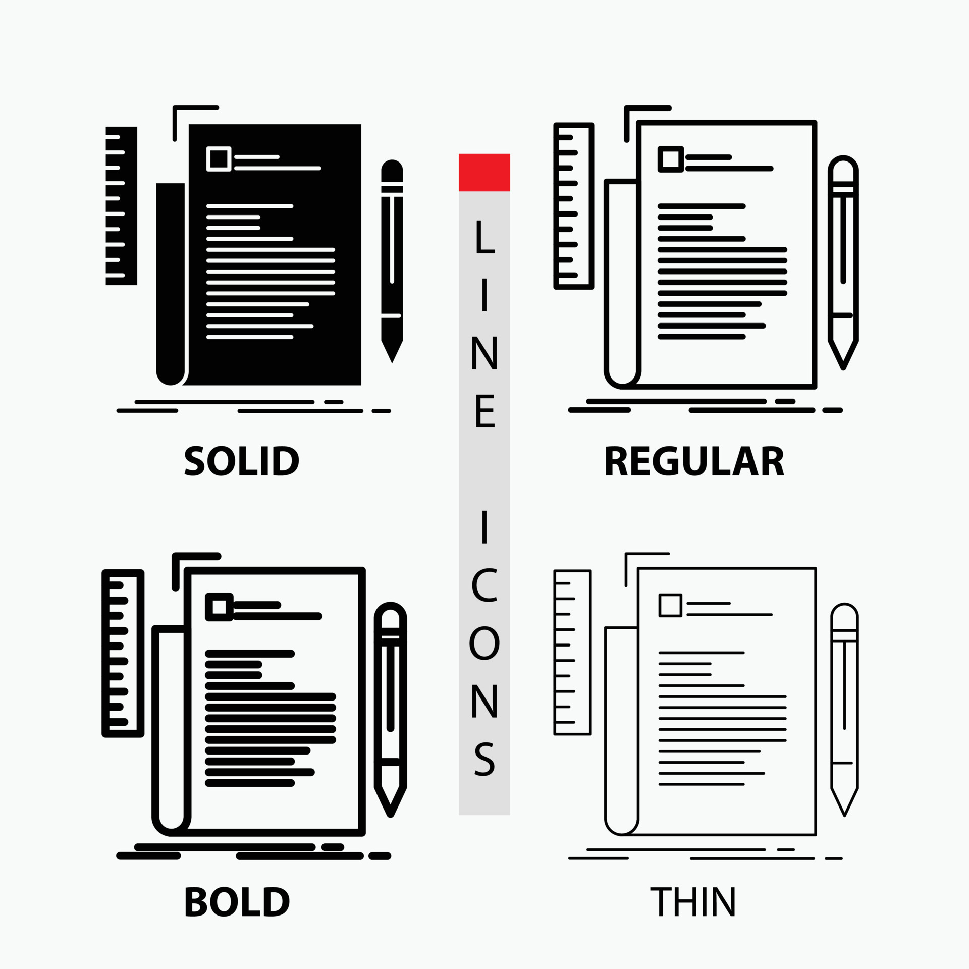 Code Coding File Programming Script Icon In Thin Regular Bold Line And Glyph Style Vector