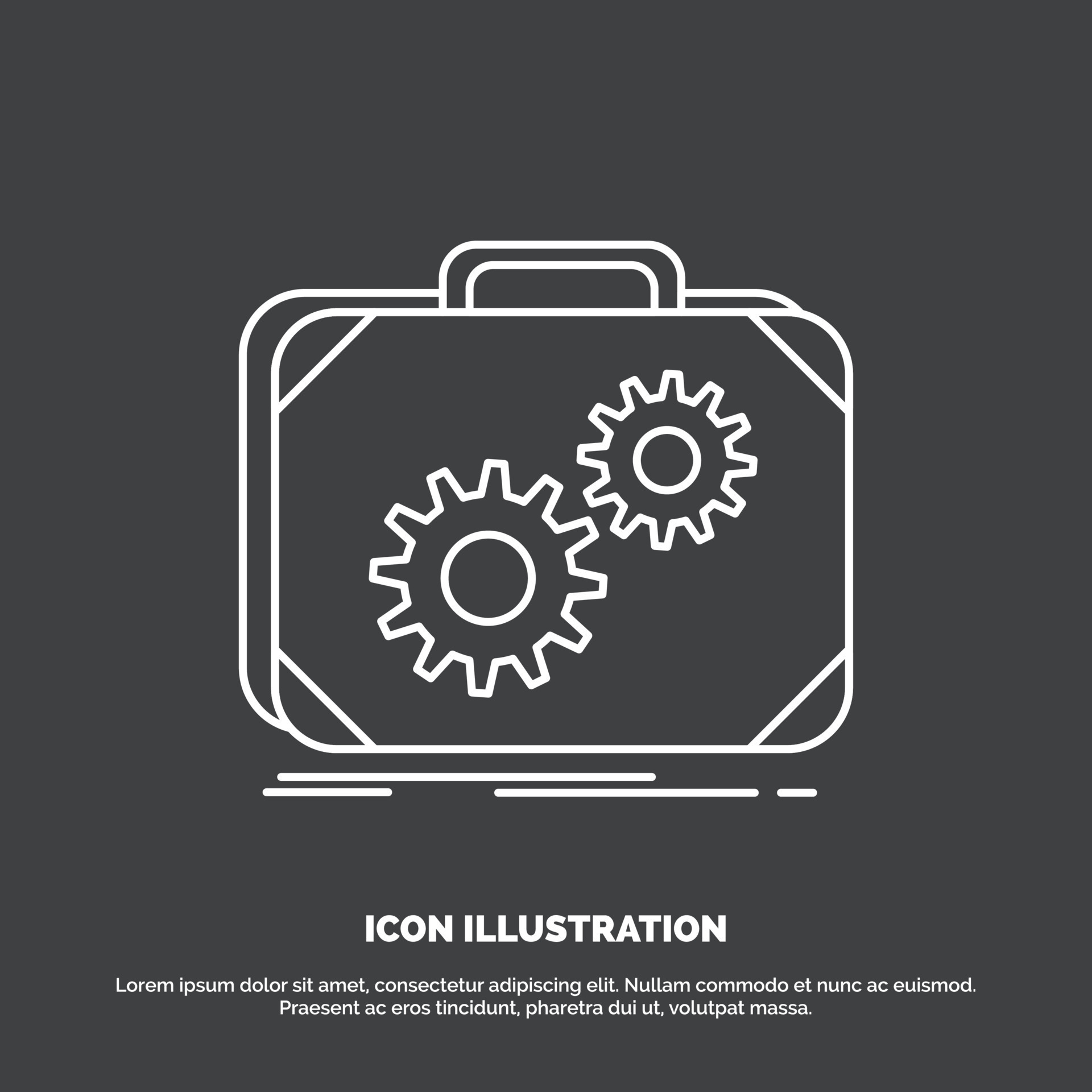 Briefcase Case Production Progress Work Icon Line Vector Symbol For Ui And Ux Website Or