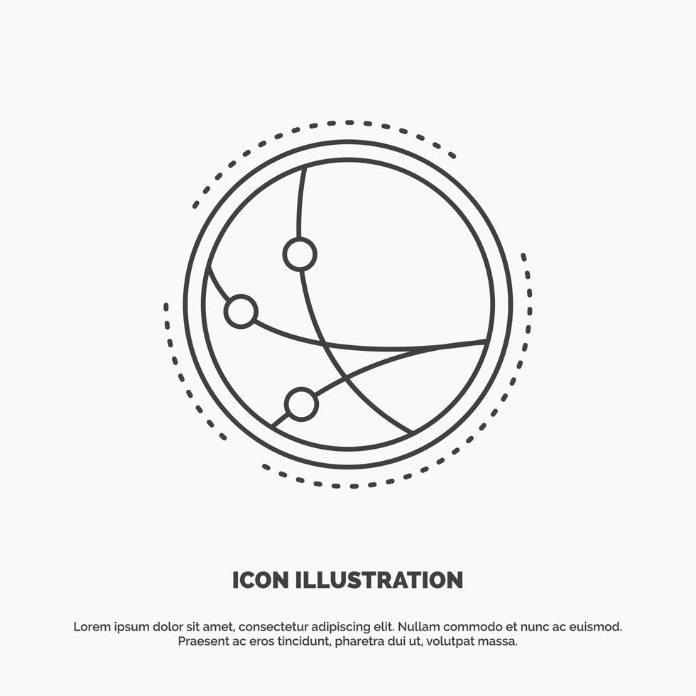 Worldwide Communication Connection Internet Network Icon Line Vector Gray Symbol For Ui And