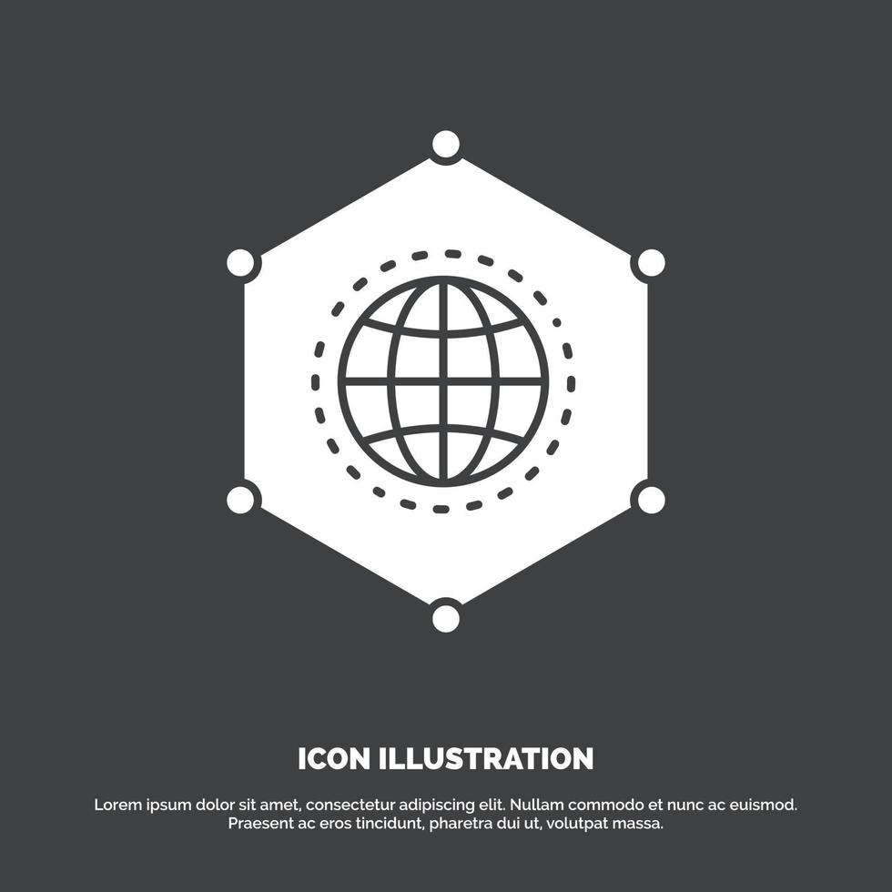 Network Global Data Connection Business Icon Glyph Vector Symbol