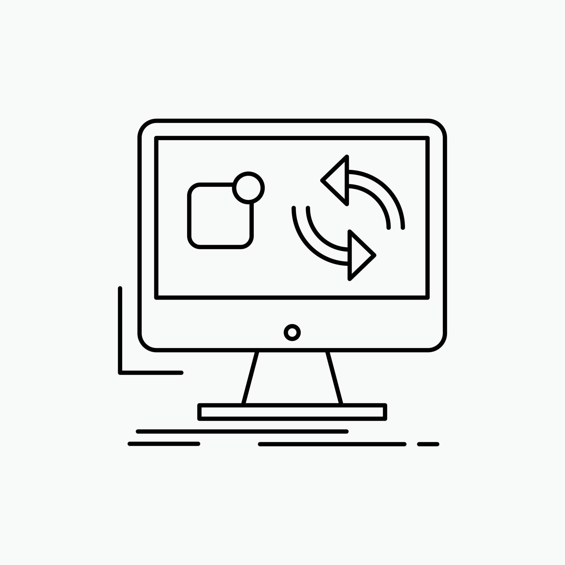 Update App Application Install Sync Line Icon Vector Isolated Illustration 13047434 Vector