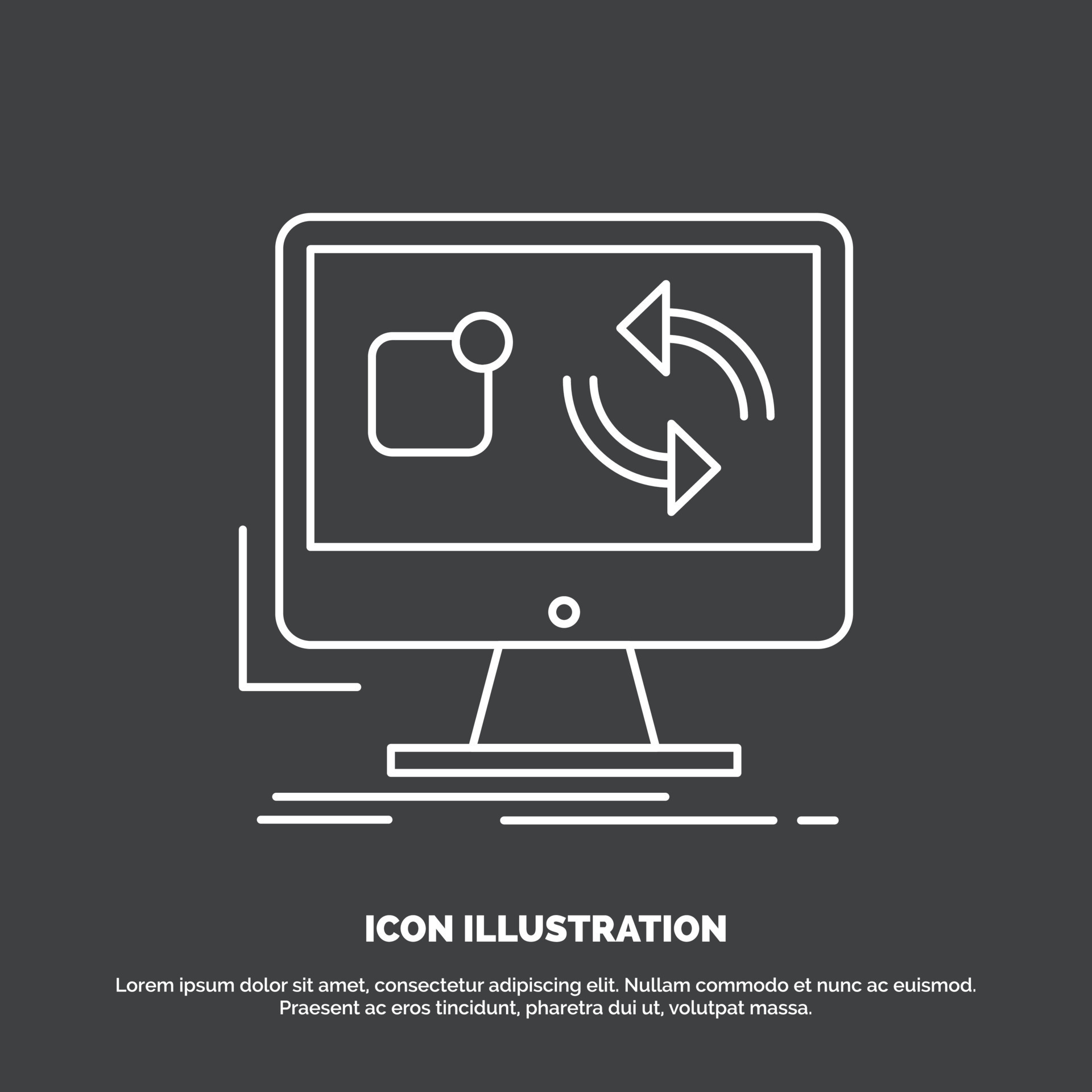 Update App Application Install Sync Icon Line Vector Symbol For Ui And Ux Website Or