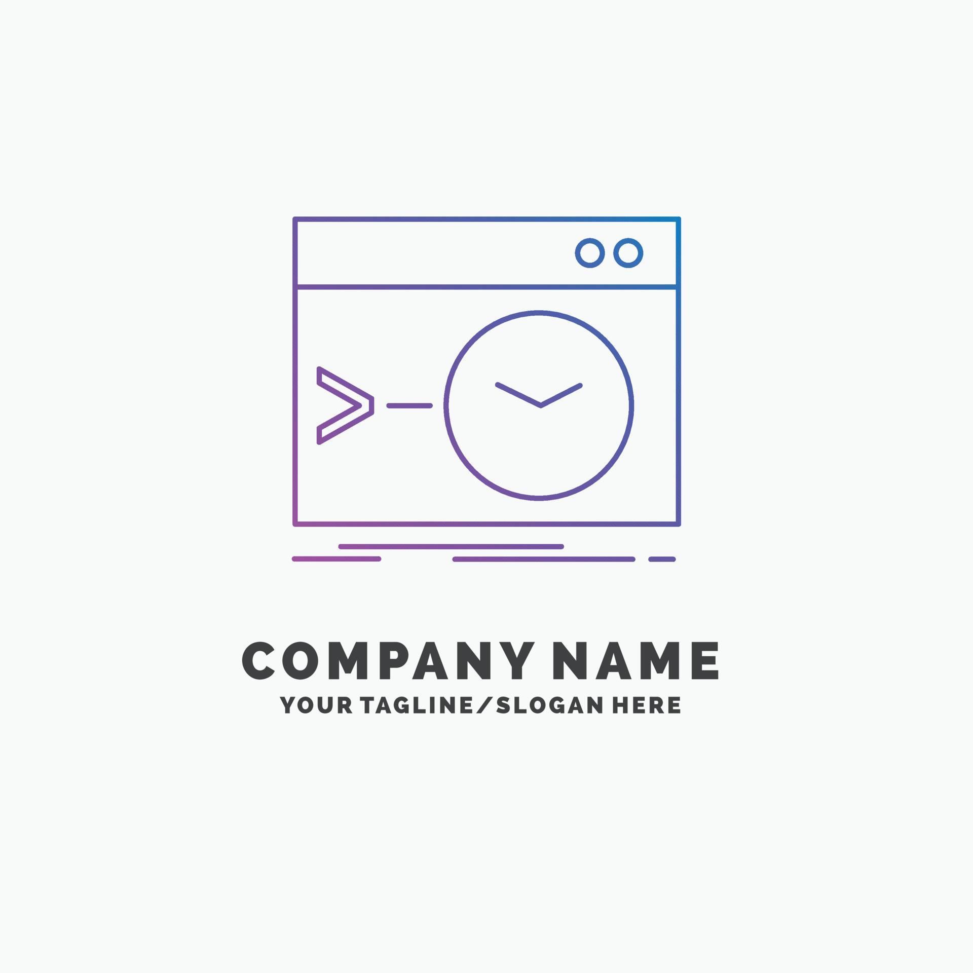 Admin Command Root Software Terminal Purple Business Logo Template