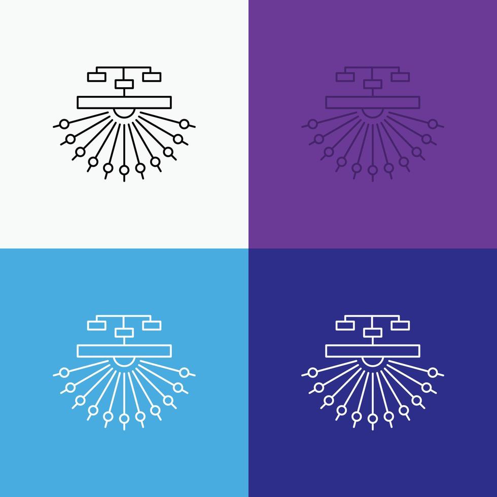 Optimization Site Site Structure Web Icon Over Various Background Line Style Design