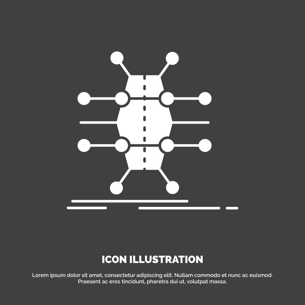 Distribution. grid. infrastructure. network. smart Icon. glyph vector symbol for UI and UX ...