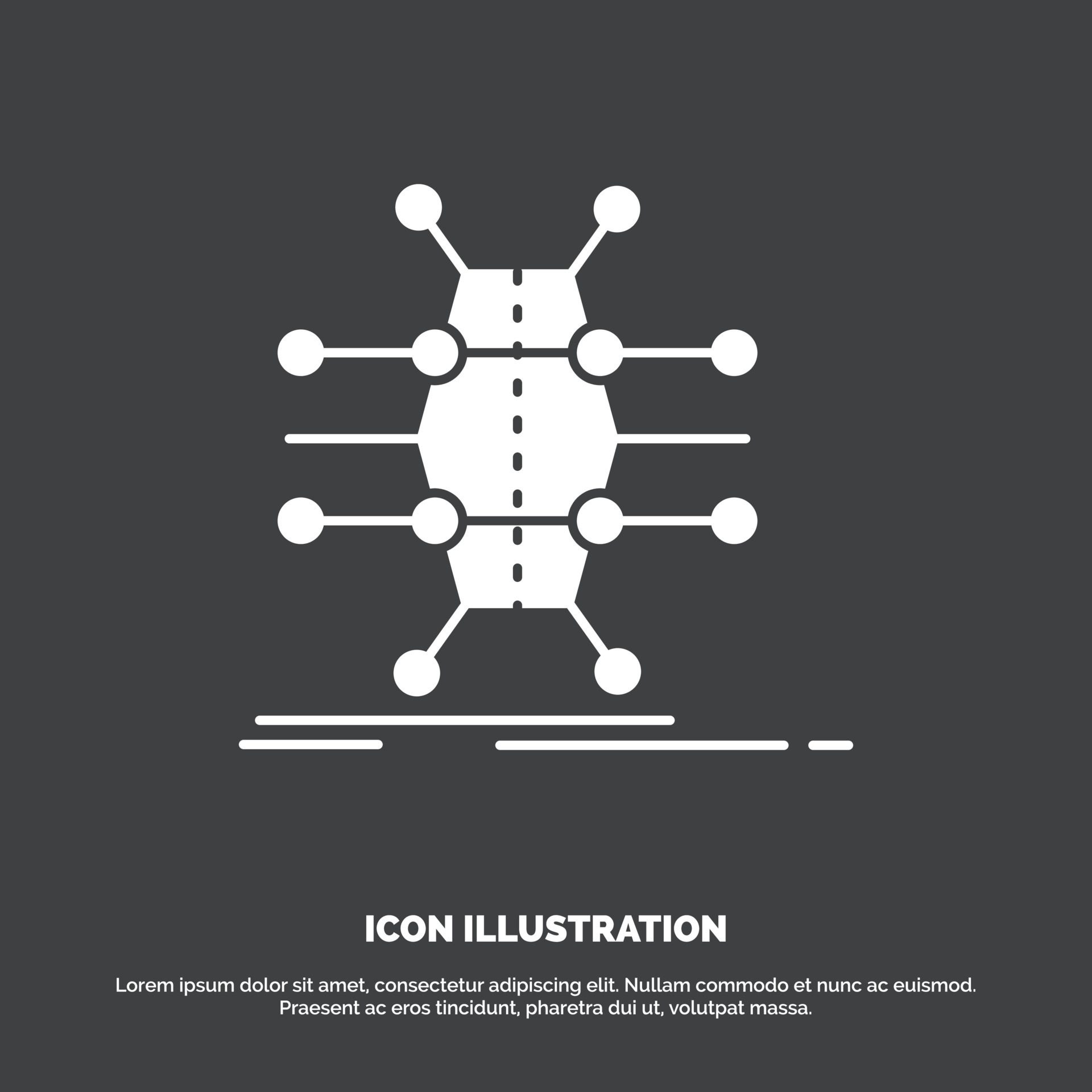 Distribution. grid. infrastructure. network. smart Icon. glyph vector symbol for UI and UX ...