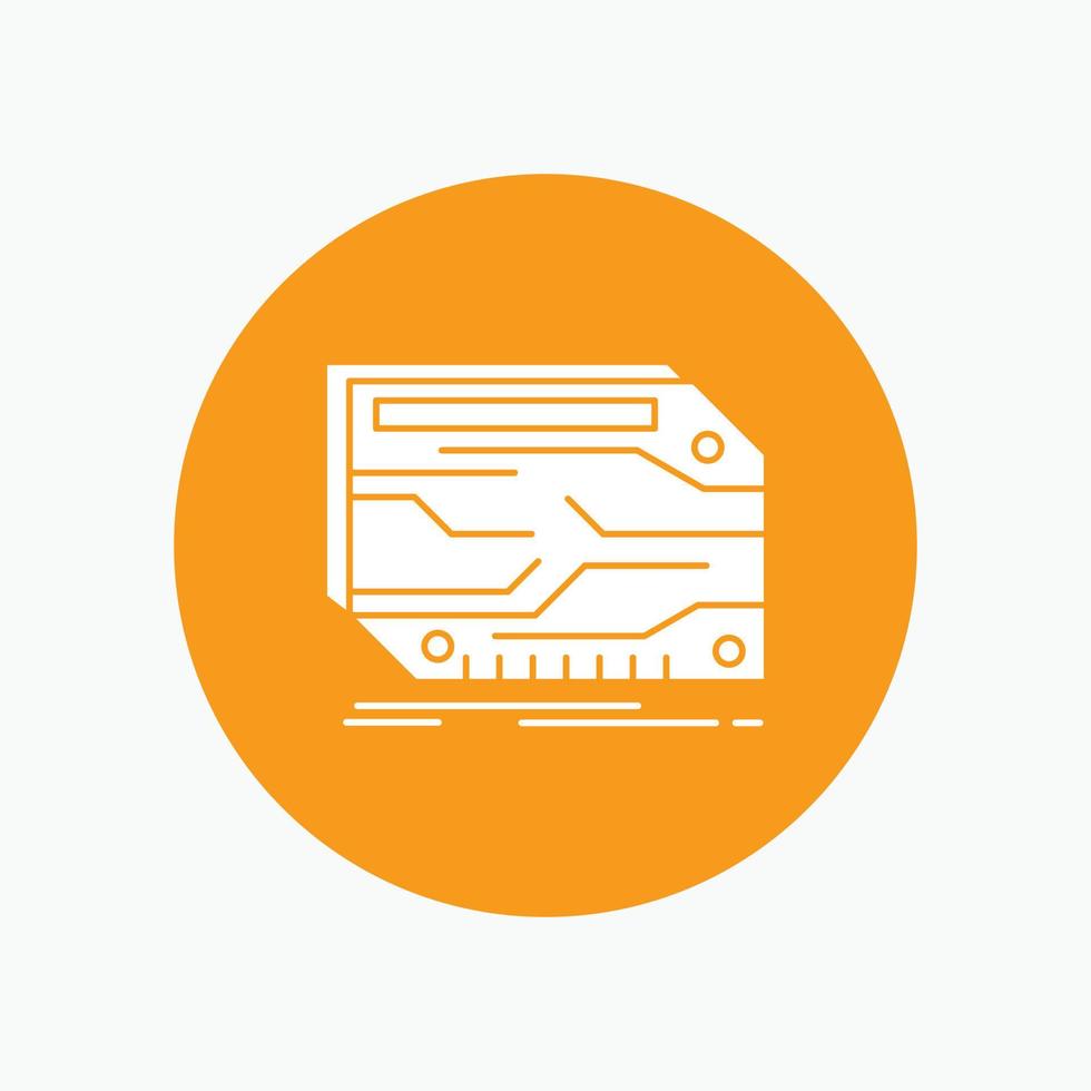 Card Component Custom Electronic Memory White Glyph Icon In Circle