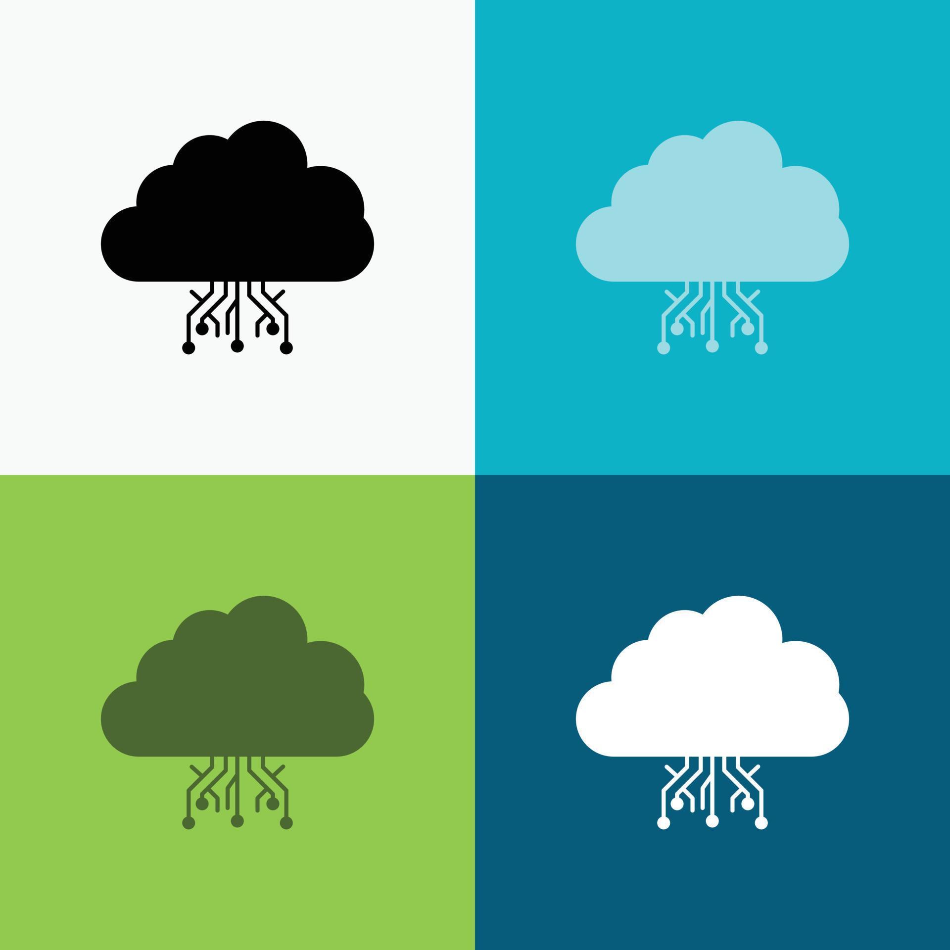 cloud. computing. data. hosting. network Icon Over Various Background. glyph style design ...