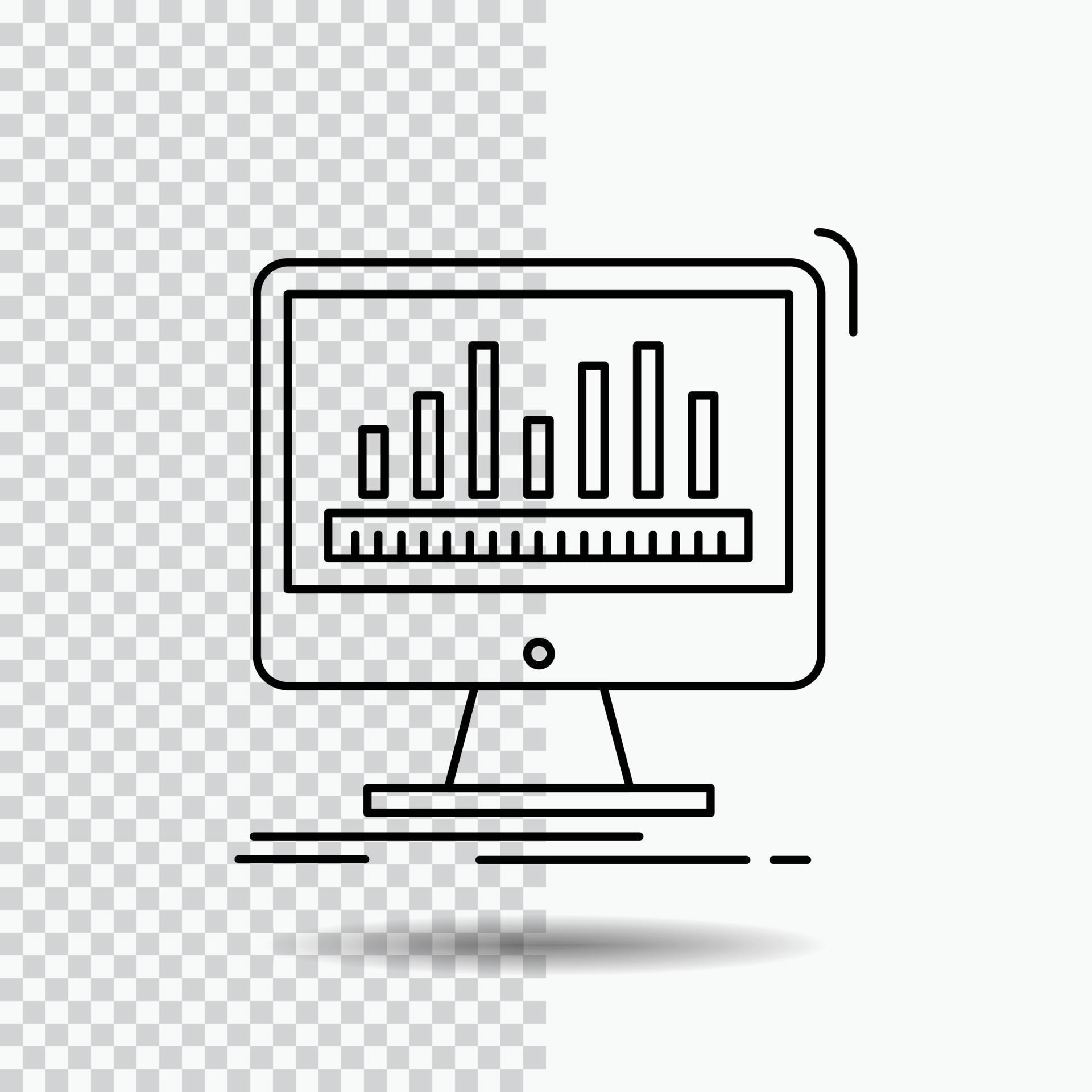 analytics. processing. dashboard. data. stats Line Icon on Transparent Background. Black Icon ...