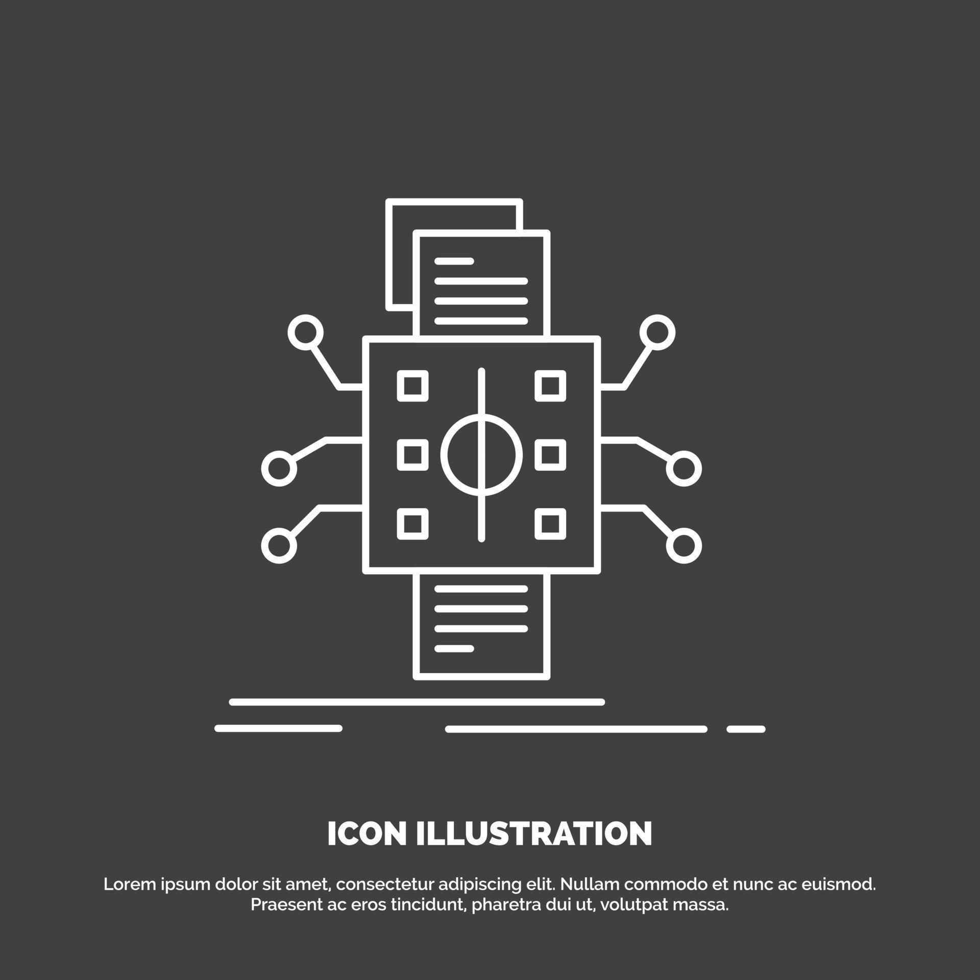 Analysis Data Datum Processing Reporting Icon Line Vector Symbol For Ui And Ux Website Or