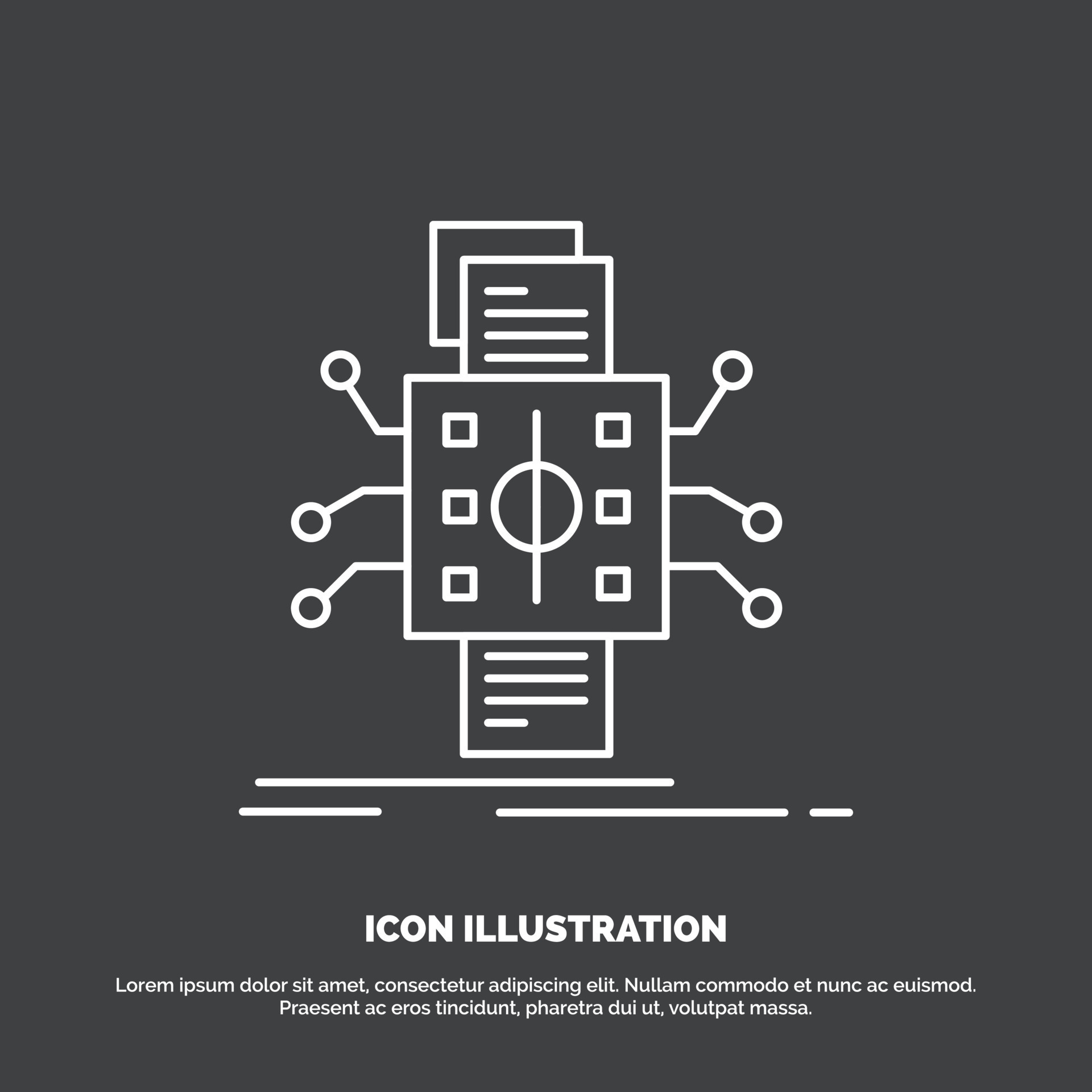Analysis Data Datum Processing Reporting Icon Line Vector Symbol For Ui And Ux Website Or