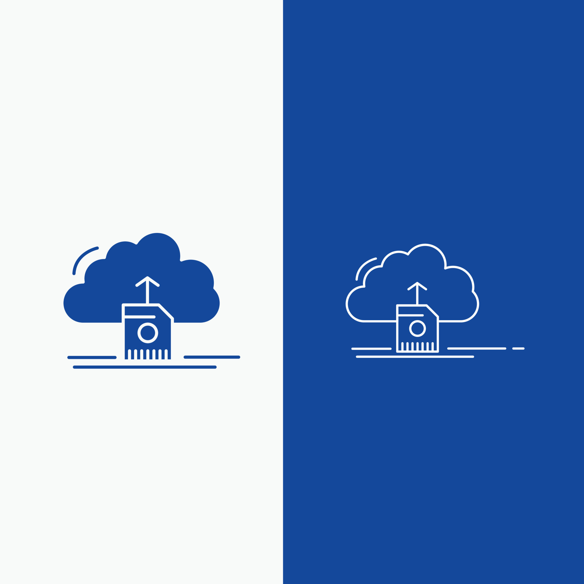 Cloud Upload Save Data Computing Line And Glyph Web Button In Blue